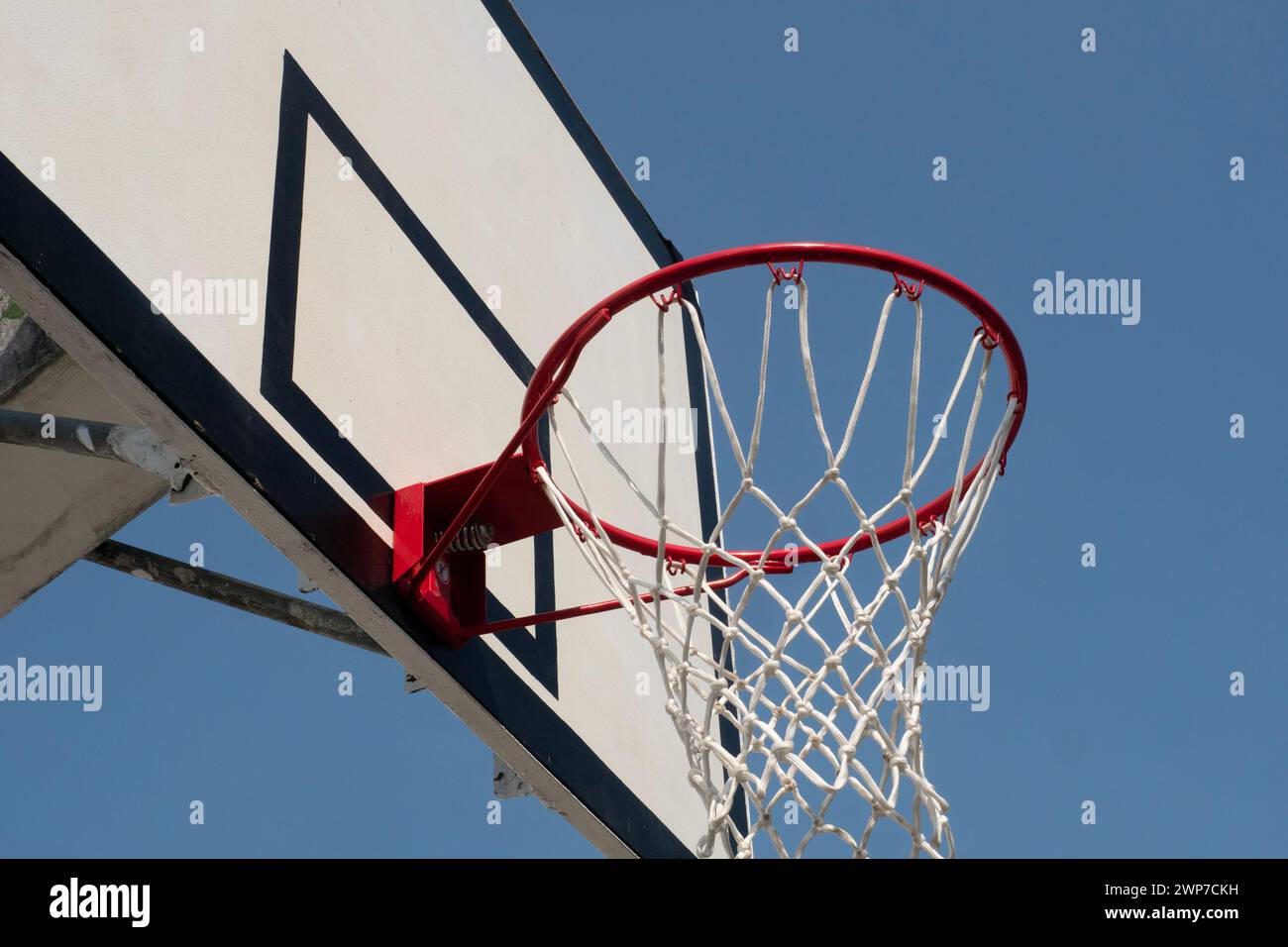 Outdoor public basketball hoop in nature background Stock Photo - Alamy