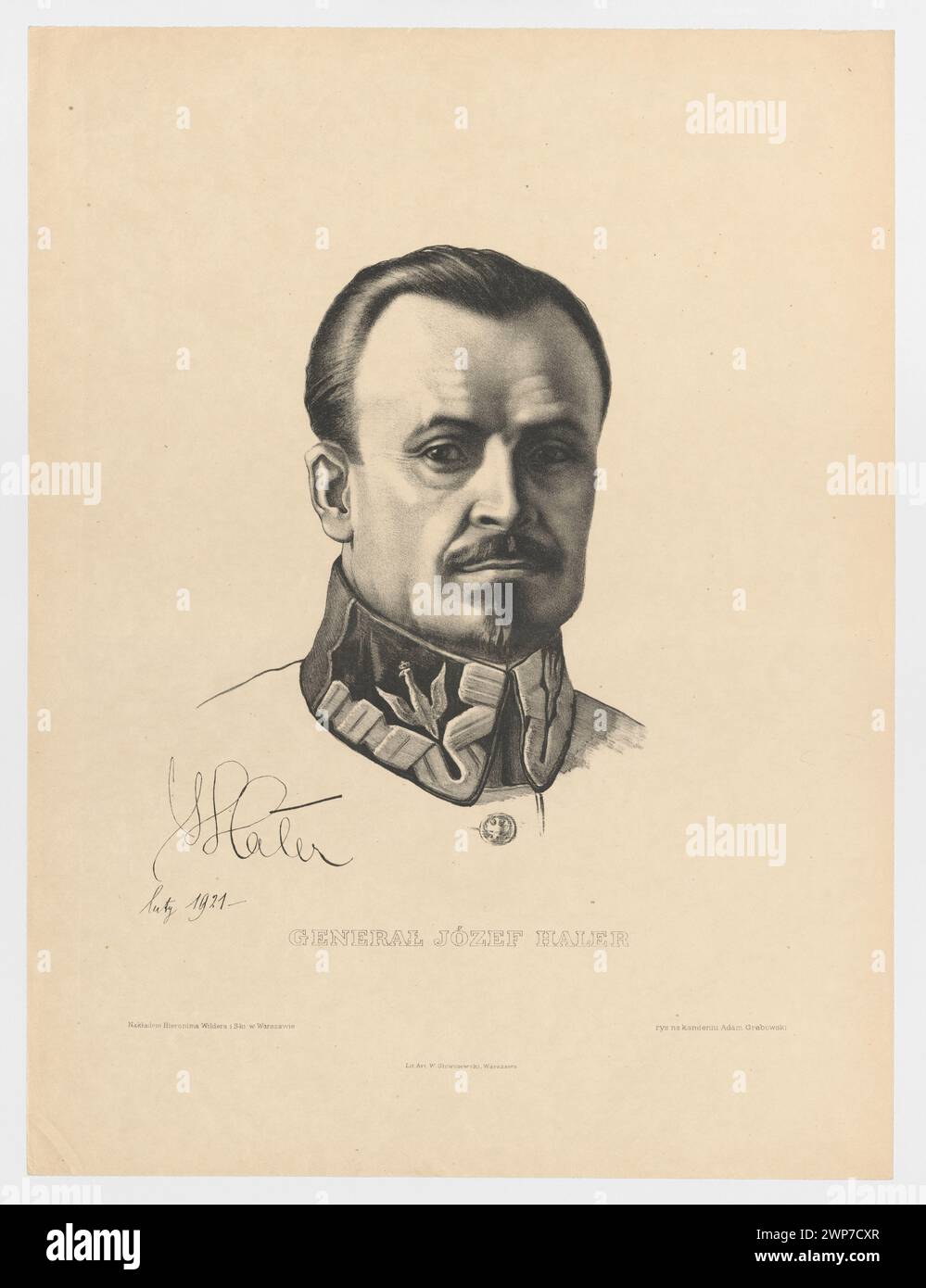 Portrait of General Józef Haller by Adam Grabowski and Hieronim Wilder ...