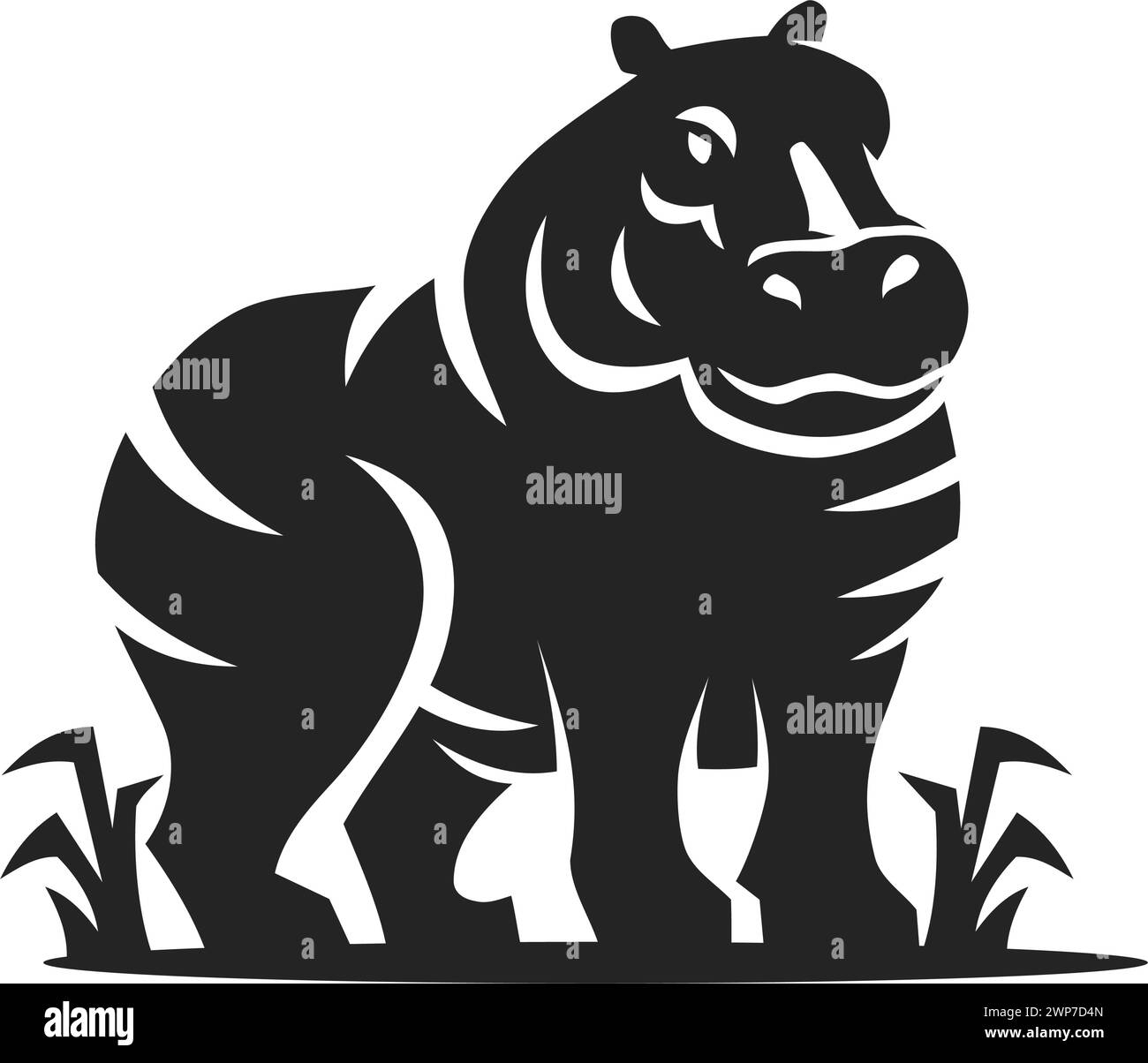 Hippo Logo template Isolated. Brand Identity. Abstract Vector graphic ...