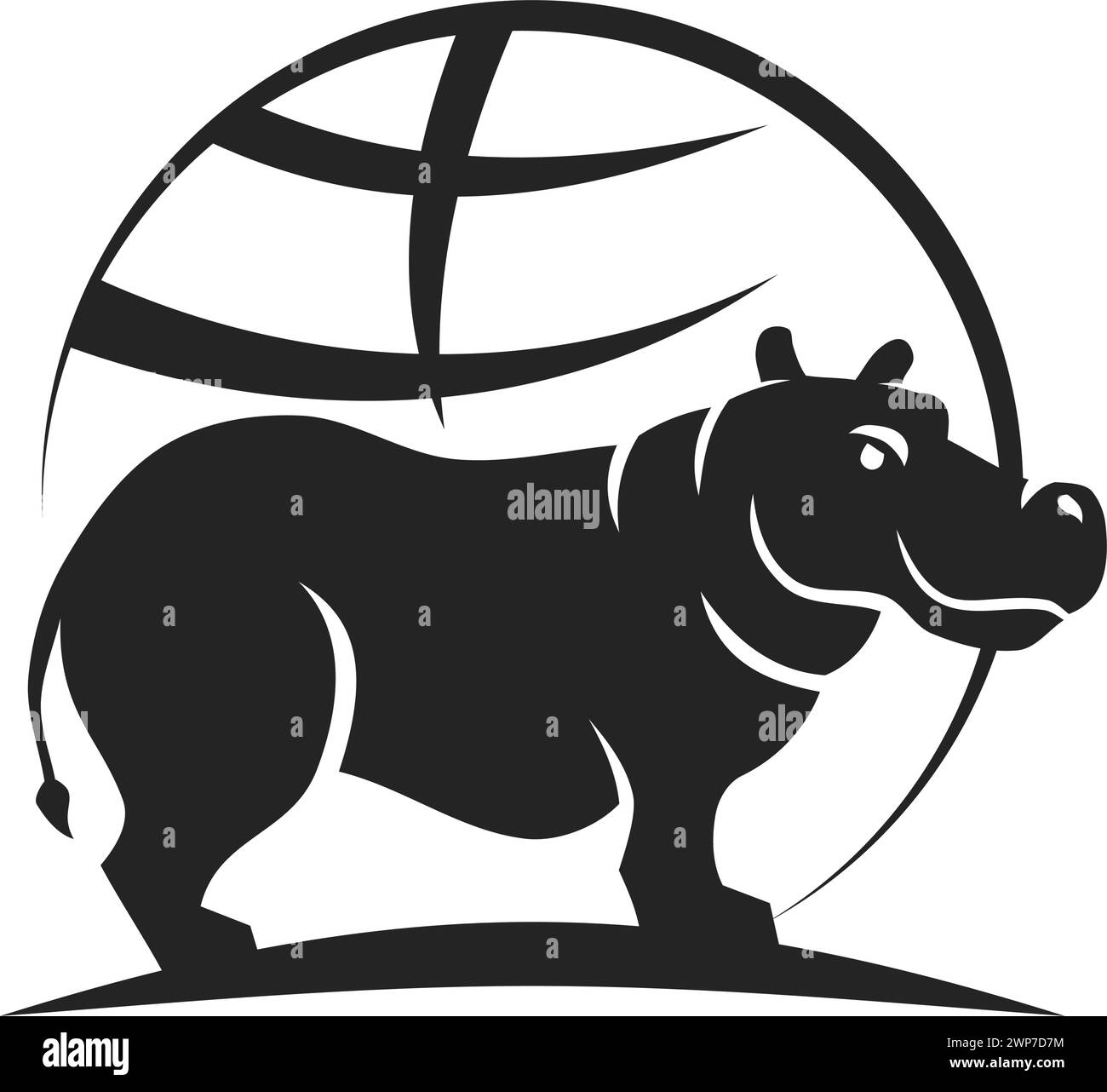 Hippo Logo template Isolated. Brand Identity. Abstract Vector graphic ...