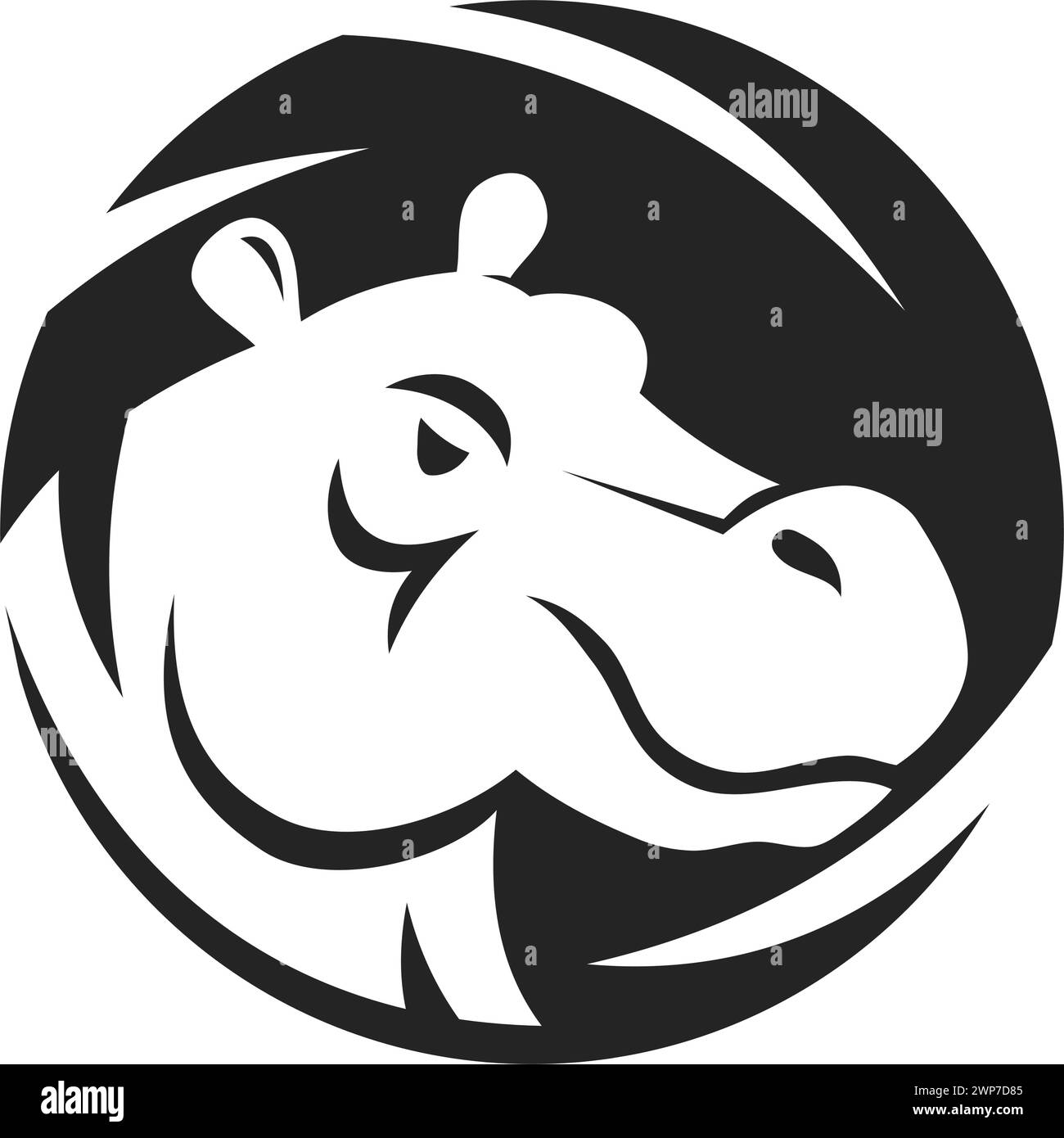 Hippo Logo template Isolated. Brand Identity. Abstract Vector graphic ...