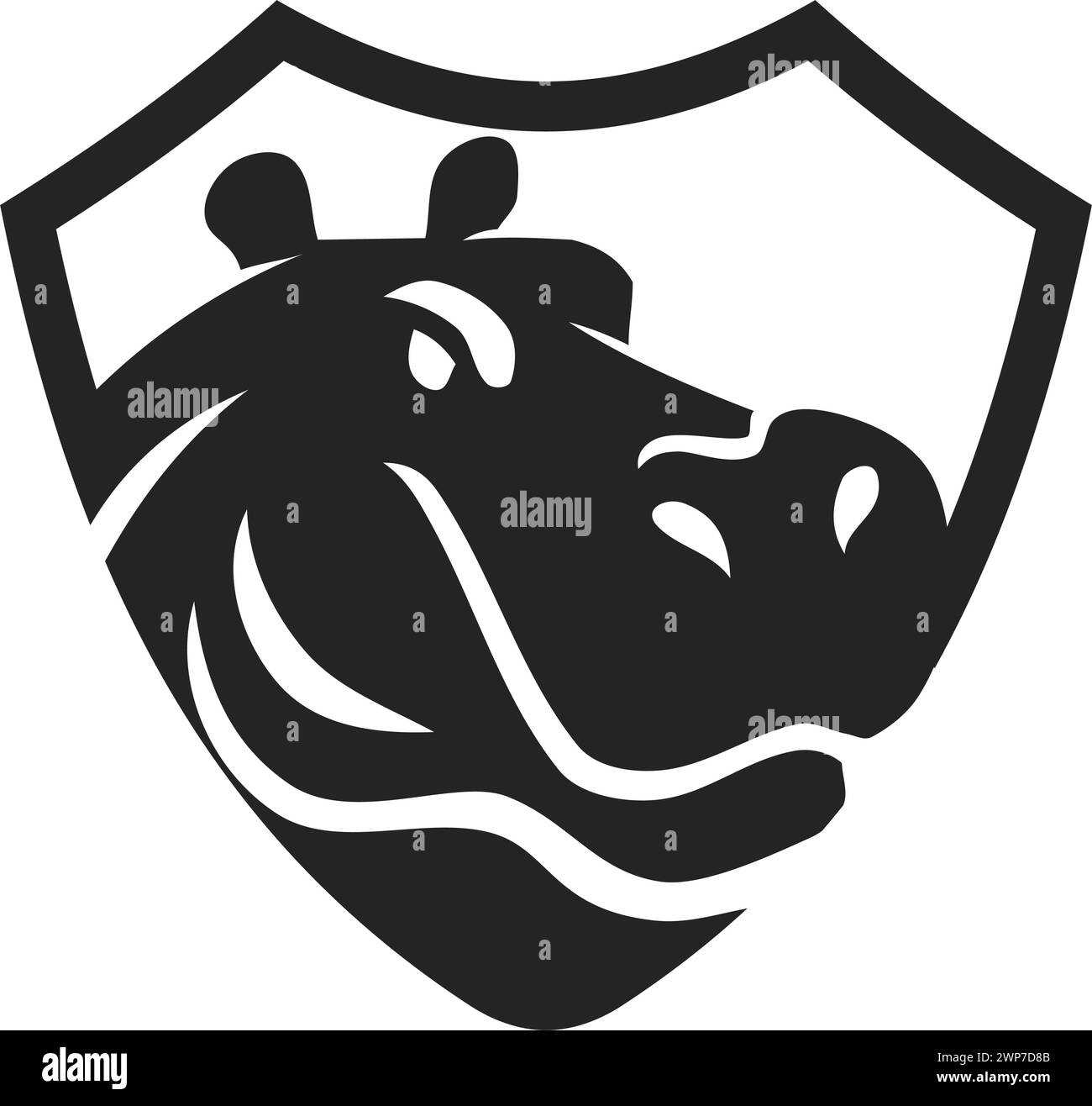 Hippo Logo template Isolated. Brand Identity. Abstract Vector graphic ...