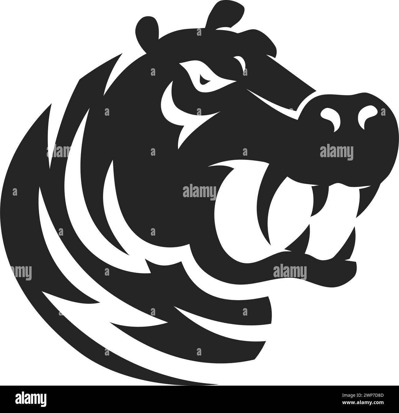 Hippo Logo template Isolated. Brand Identity. Abstract Vector graphic ...