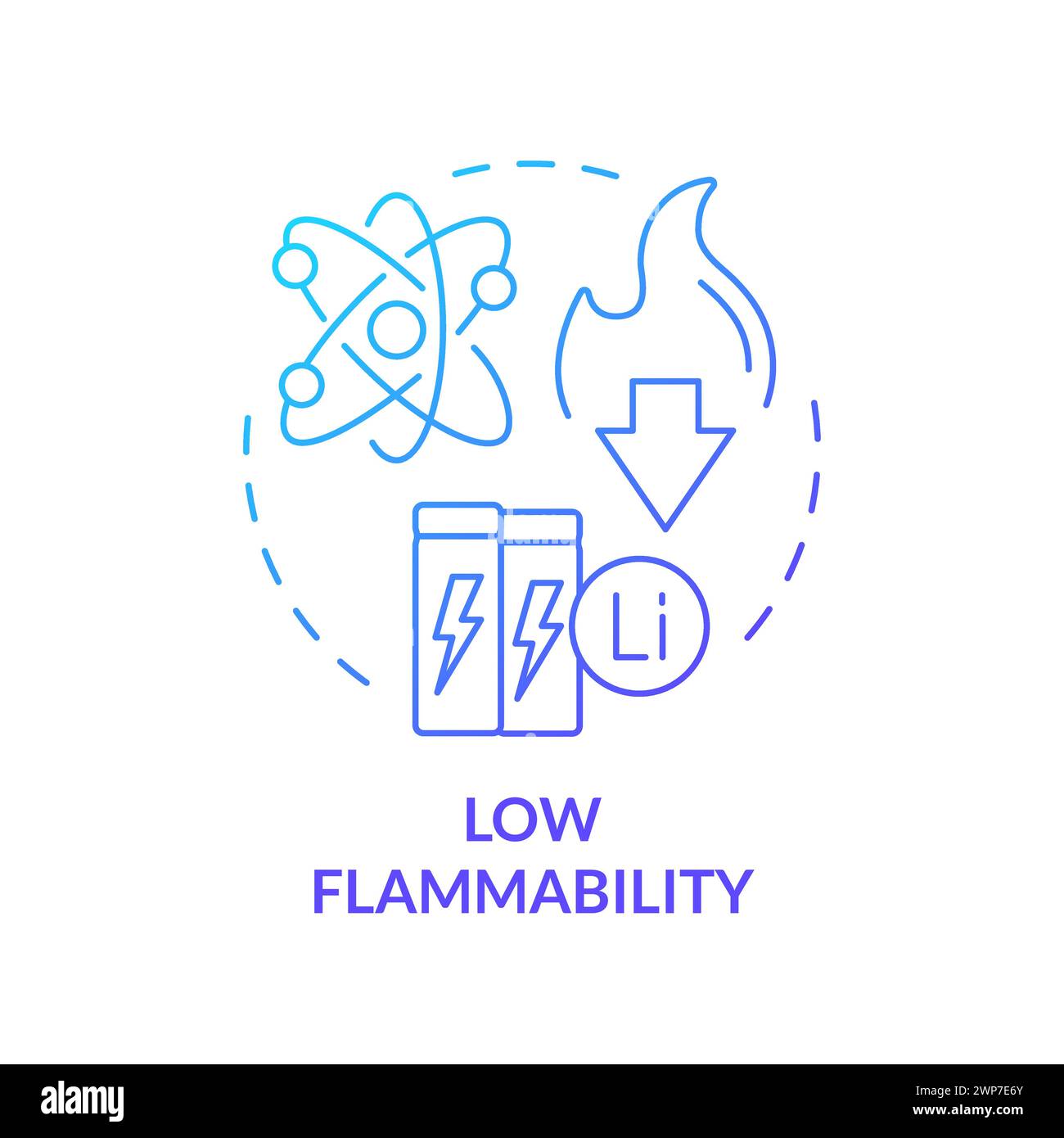 Low flammability blue gradient concept icon Stock Vector Image & Art ...