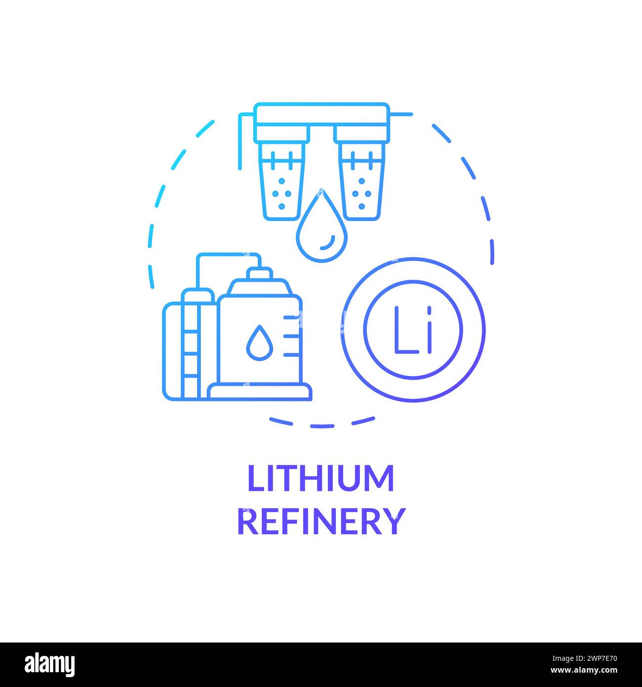 Lithium refinery blue gradient concept icon Stock Vector Image & Art ...
