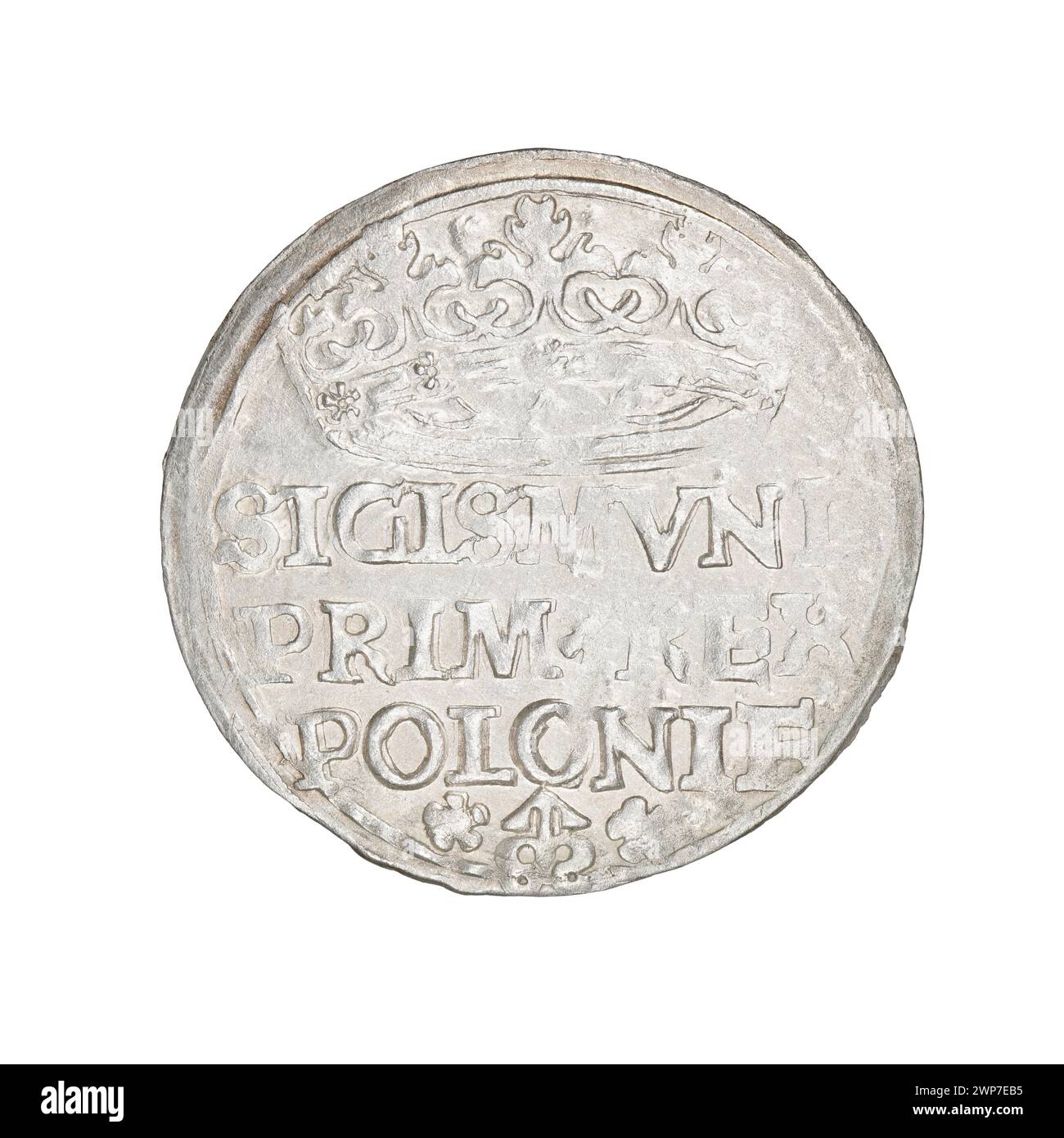 16th-century Polish crown penny from the reign of Zygmunt I Stary ...
