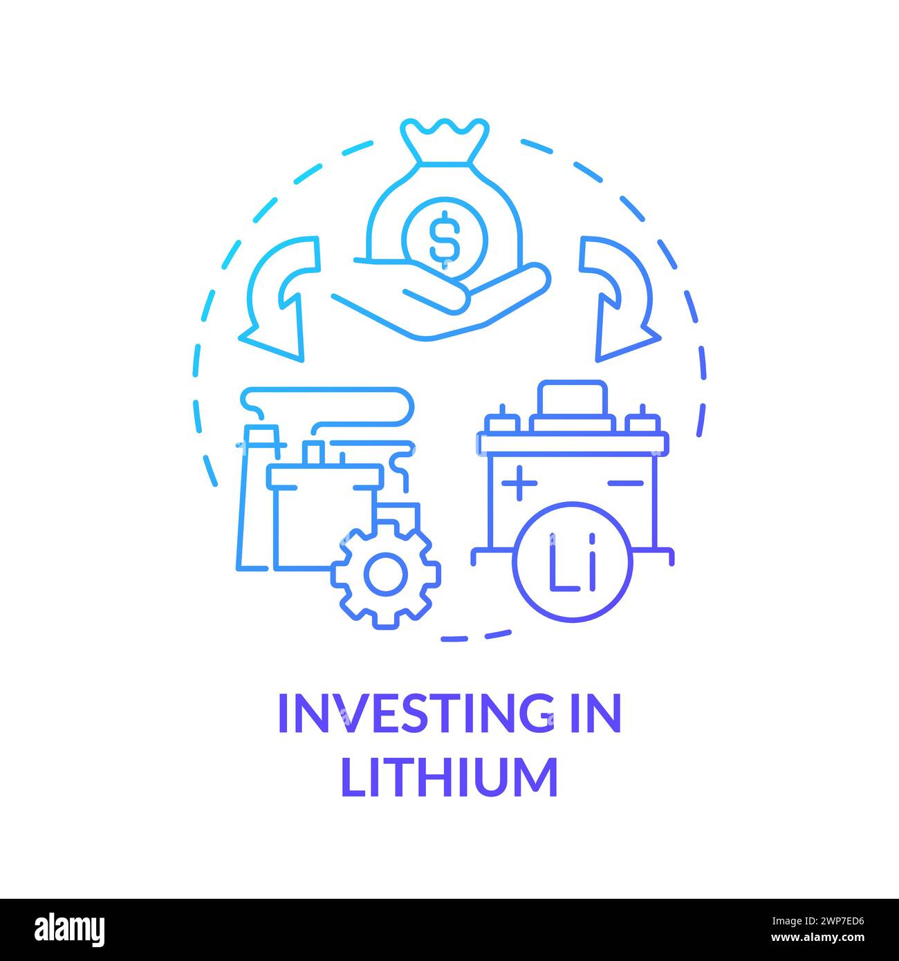 Investing in lithium blue gradient concept icon Stock Vector Image ...