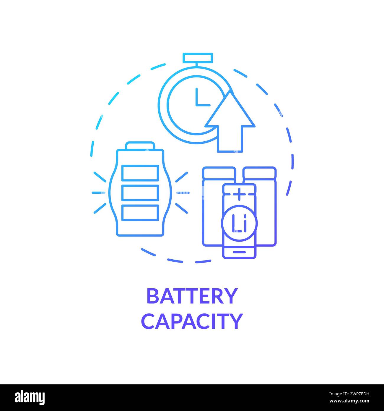 Battery capacity blue gradient concept icon Stock Vector Image & Art ...