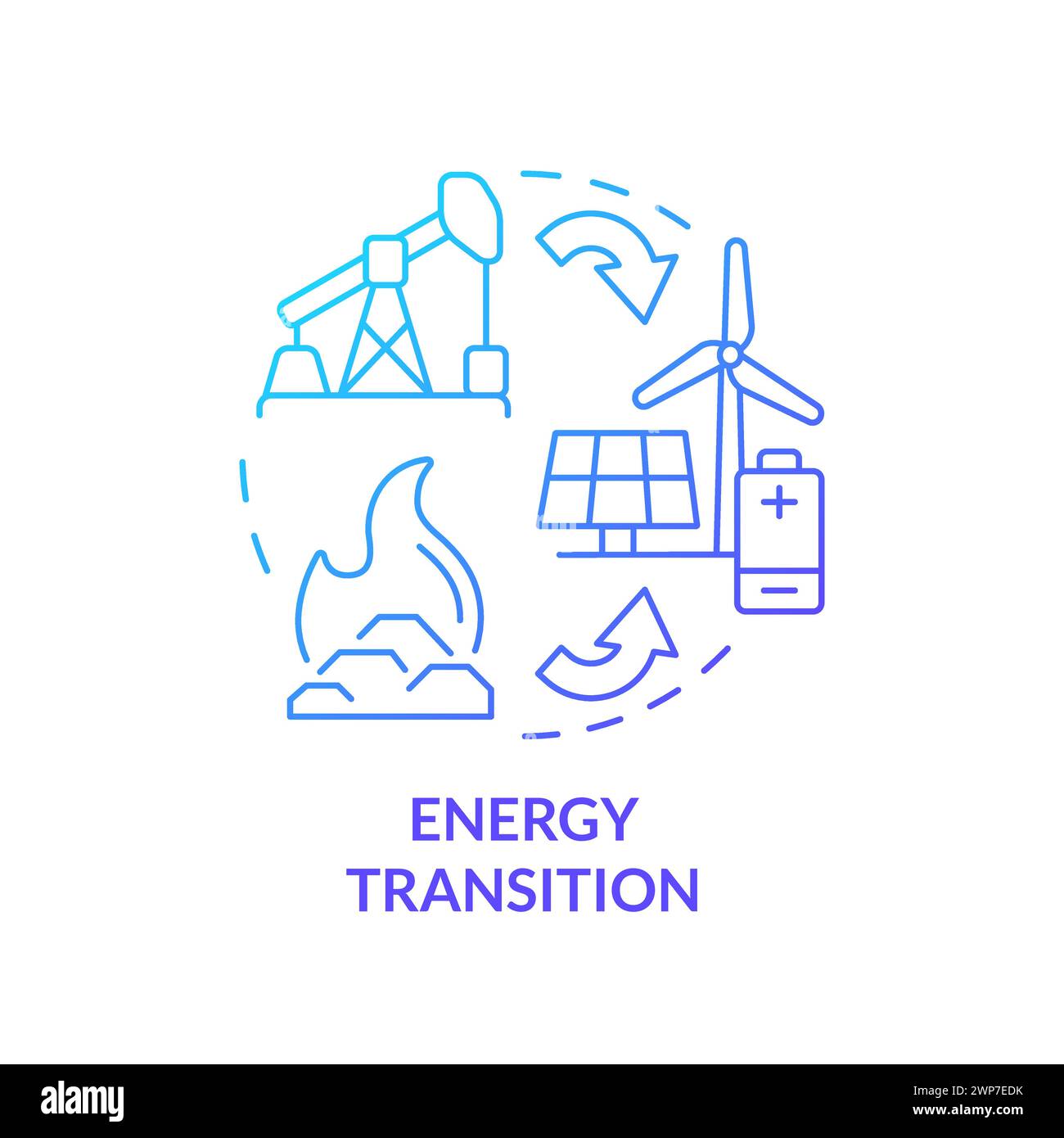 Energy transition blue gradient concept icon Stock Vector Image & Art ...