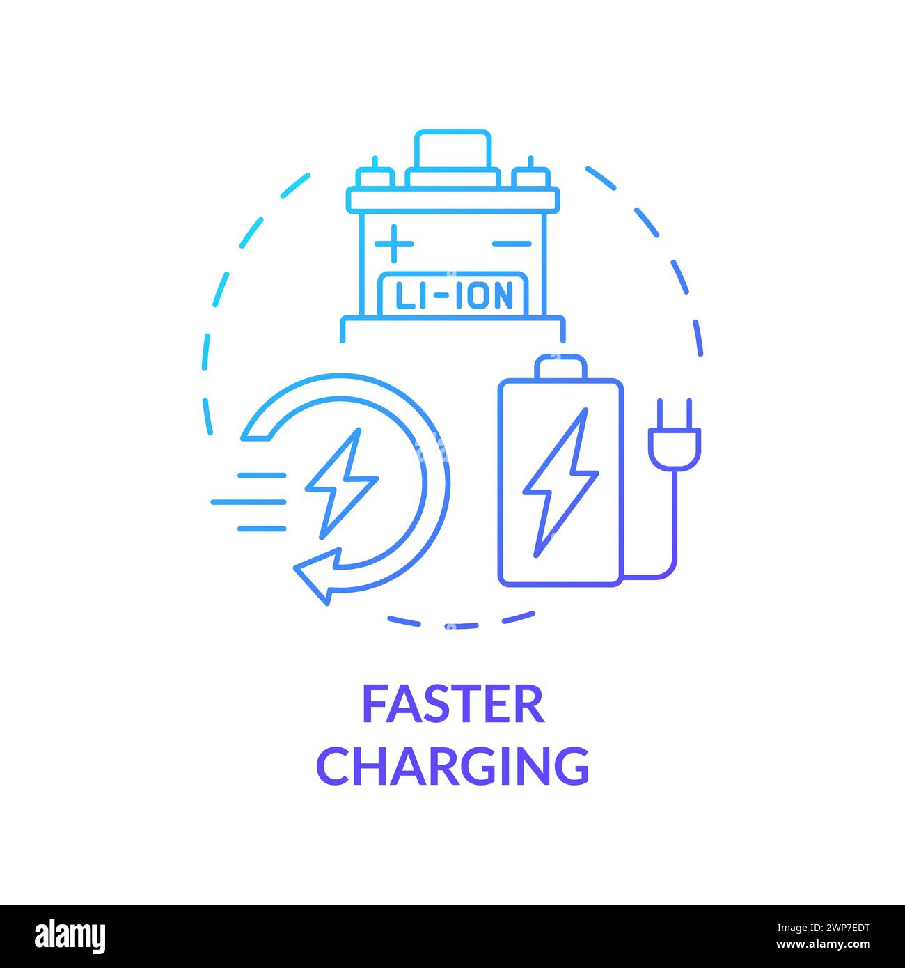 Faster charging blue gradient concept icon Stock Vector Image & Art - Alamy