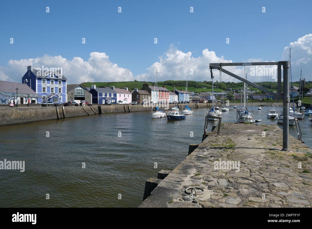 Aberaeon Harbor-master Hotel and harbour before the building of the new ...