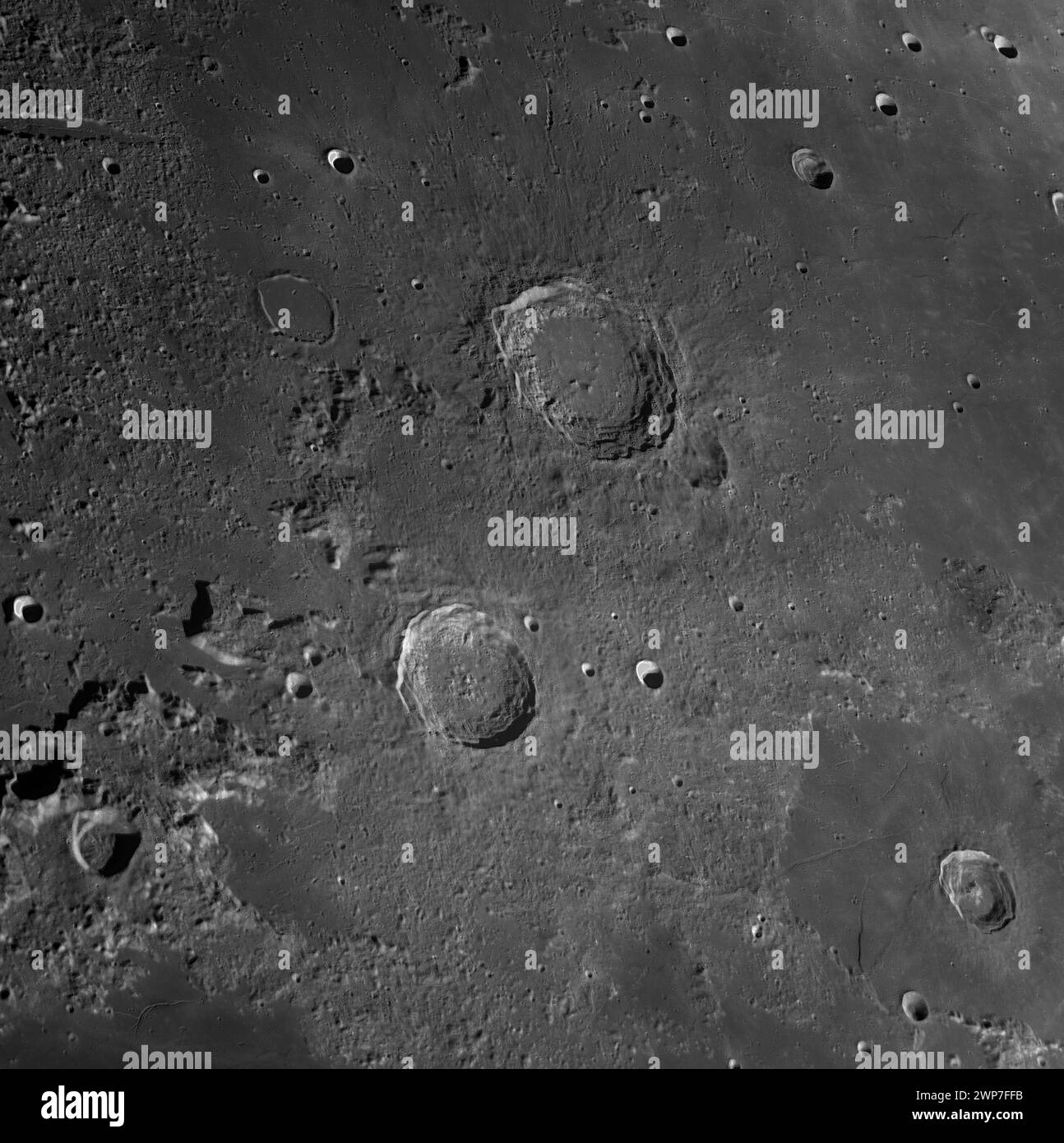 Aristoteles and Eudoxus lunar craters Stock Photo - Alamy