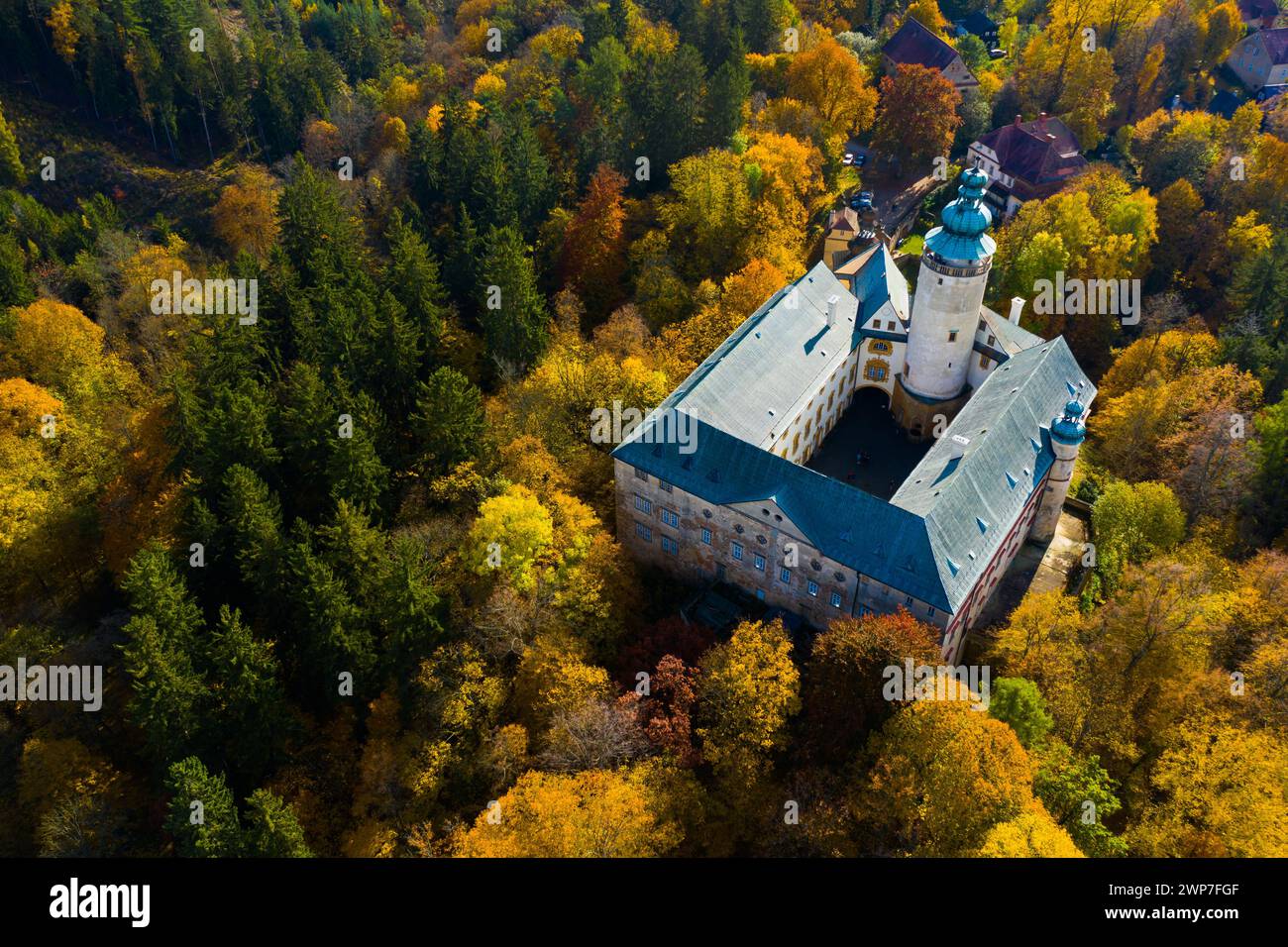 View from drone of Lemberk castle, Czech Republic Stock Photo - Alamy