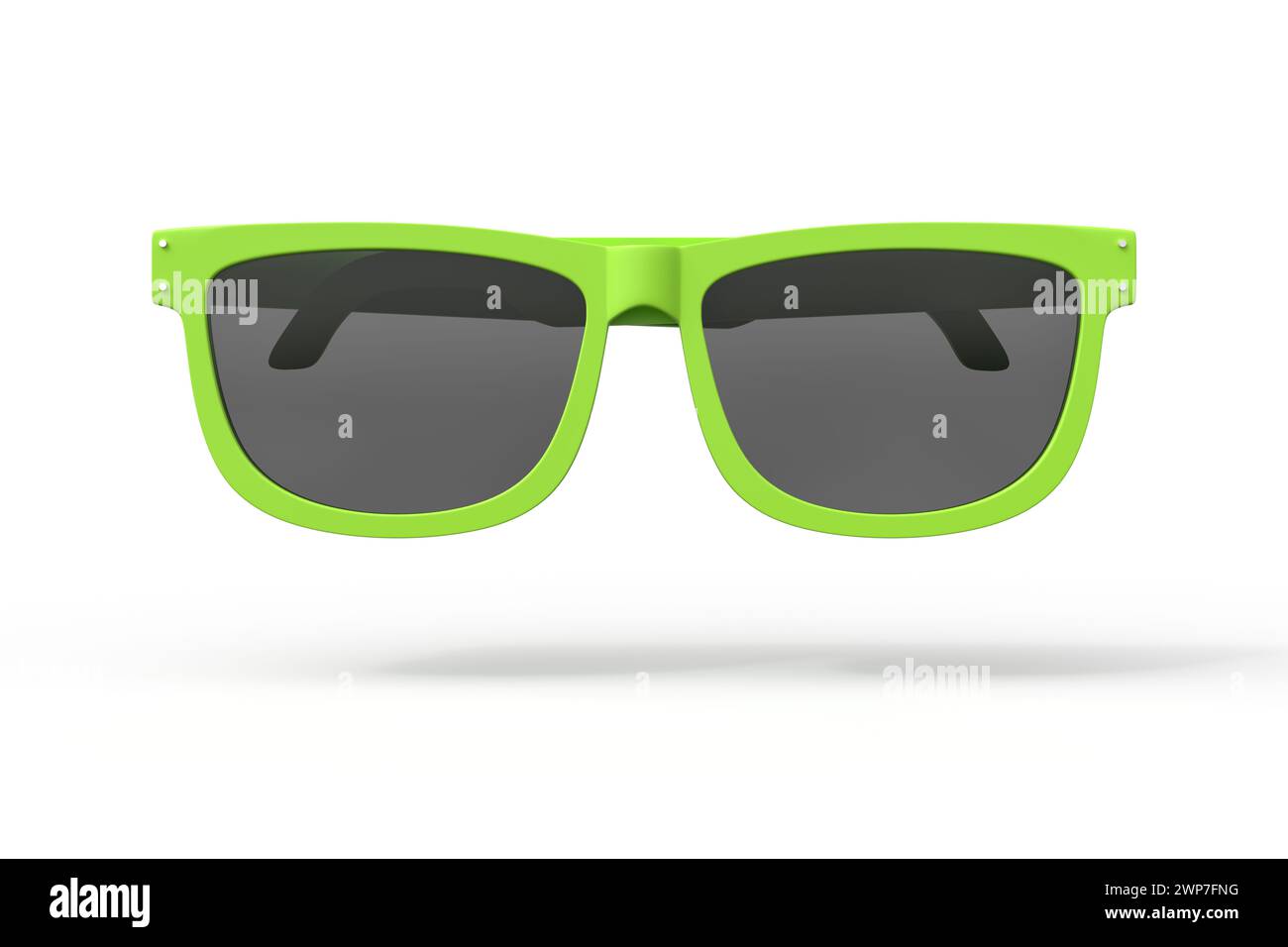 Frontal view bright green sunglasses blurred face Stock Photo - Alamy