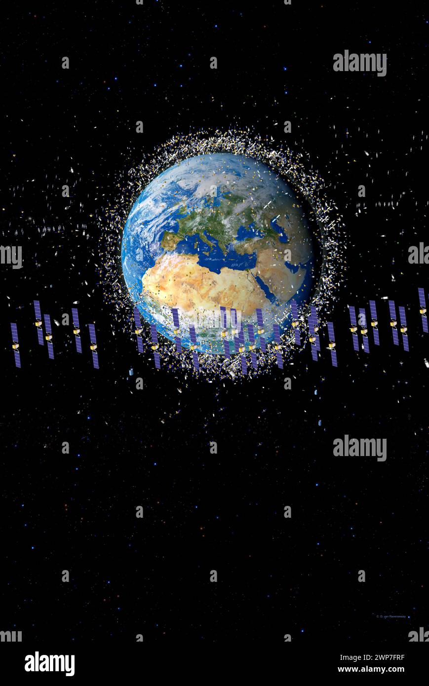 Space debris, illustration Stock Photo - Alamy