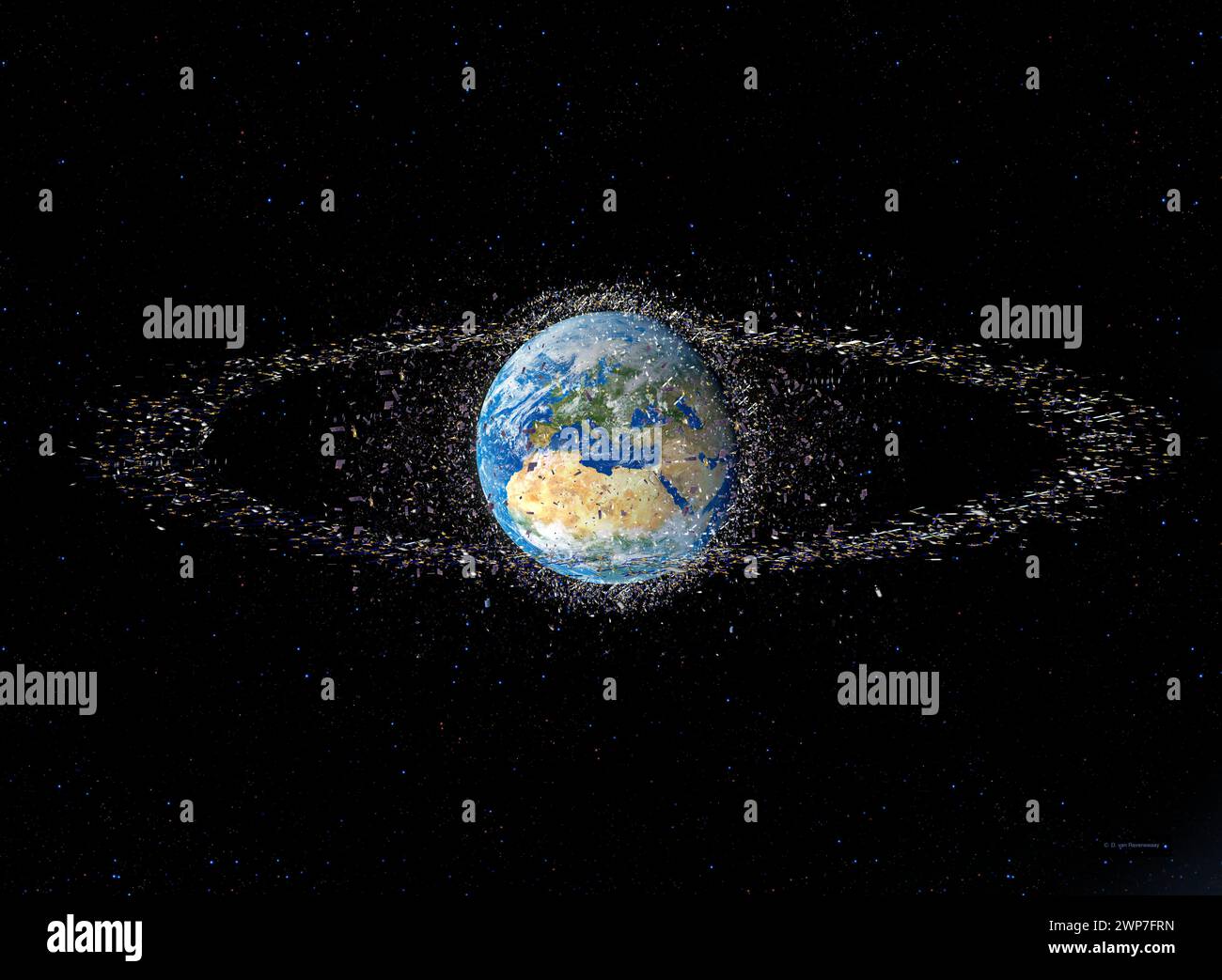 Space debris, illustration Stock Photo - Alamy
