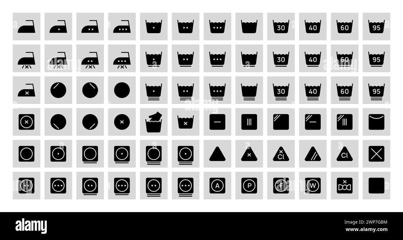 Laundry icons set vector illustration design. Collection of washing ...