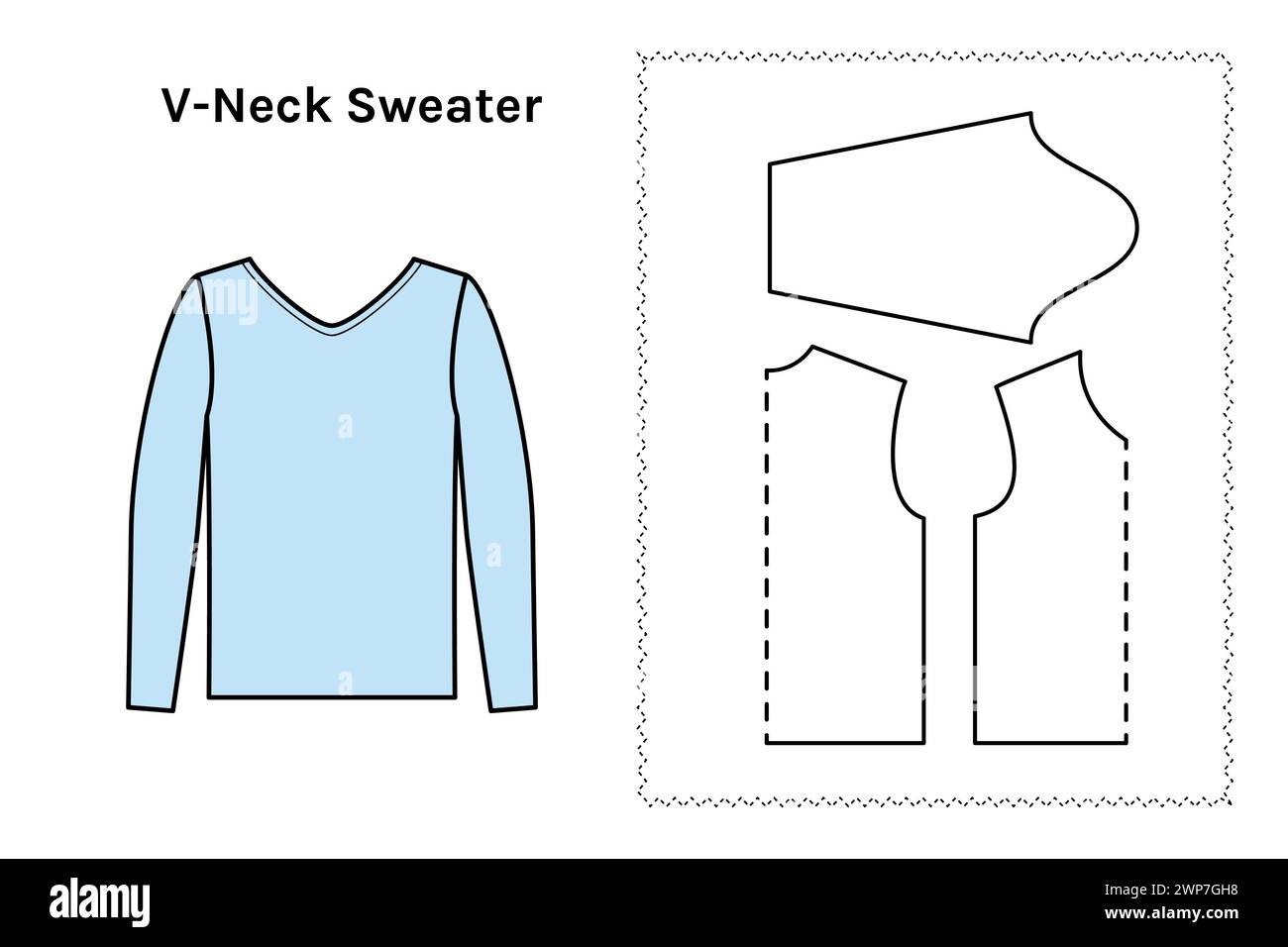Sweater technical sketch hi-res stock photography and images - Alamy
