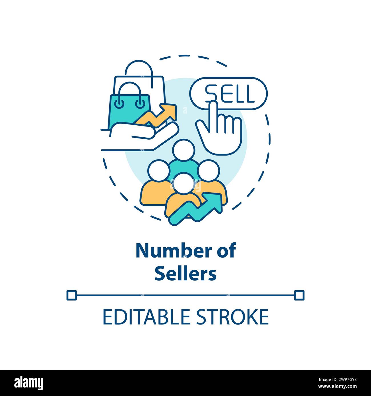 Number of sellers multi color concept icon Stock Vector Image & Art - Alamy