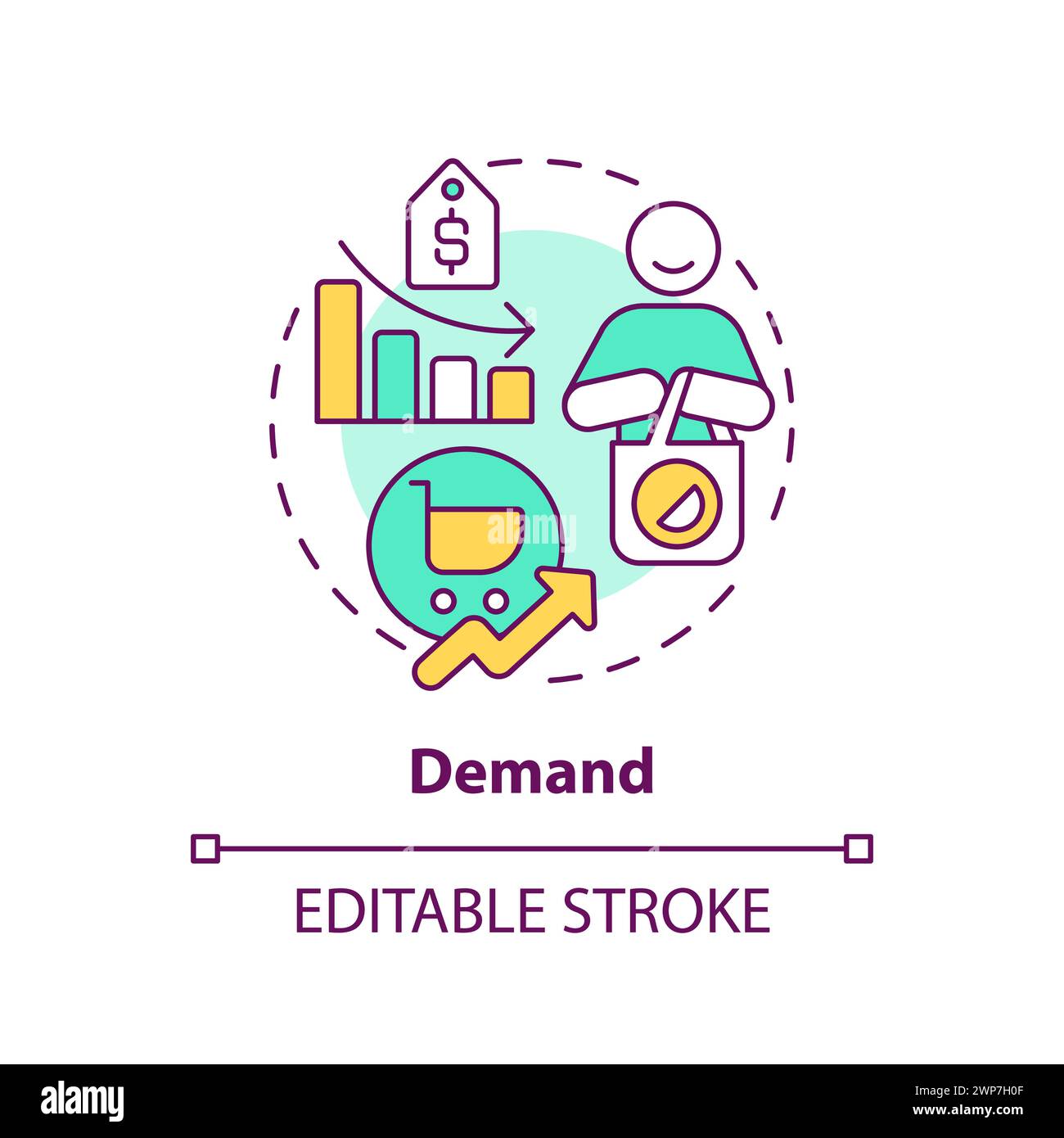 Demand Multi Color Concept Icon Stock Vector Image And Art Alamy