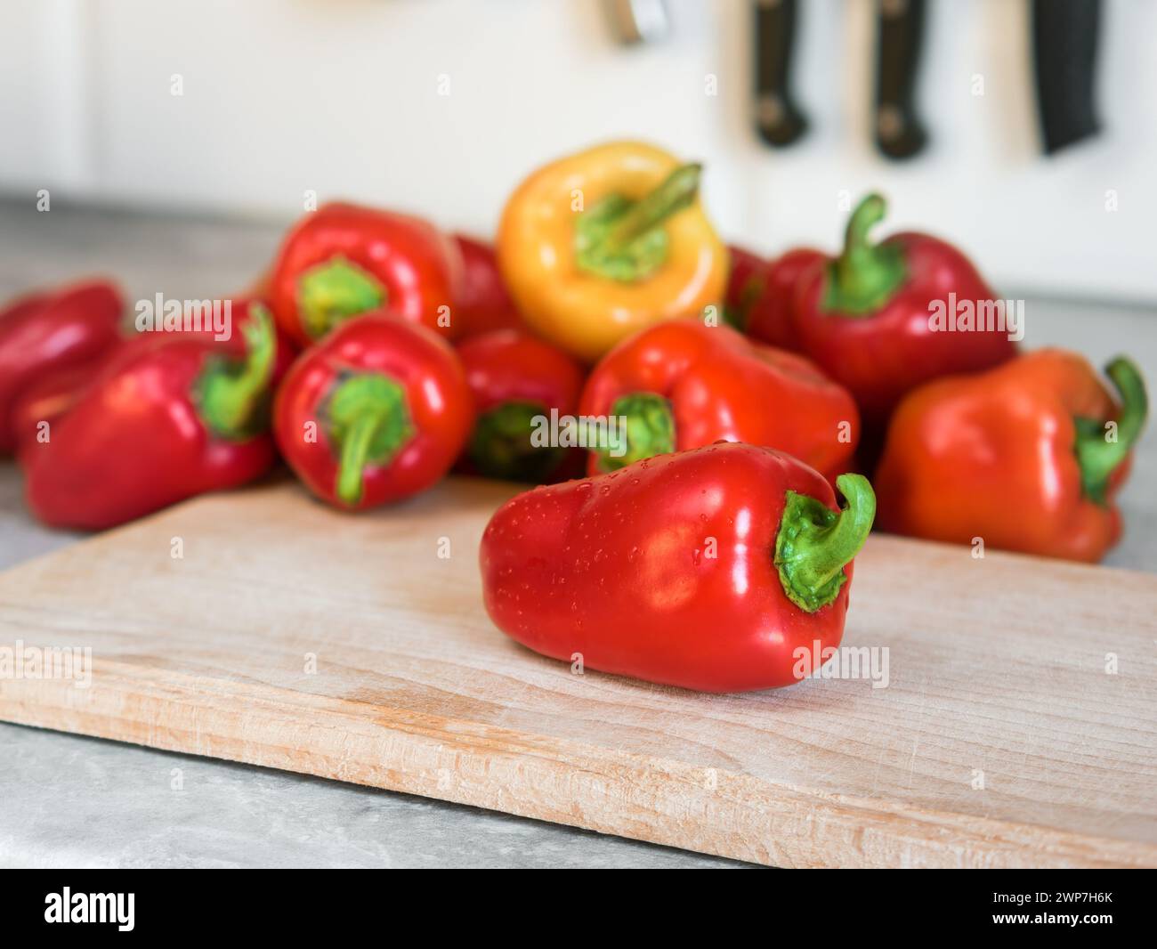 Sweet pepper cut on cutting hi-res stock photography and images - Alamy