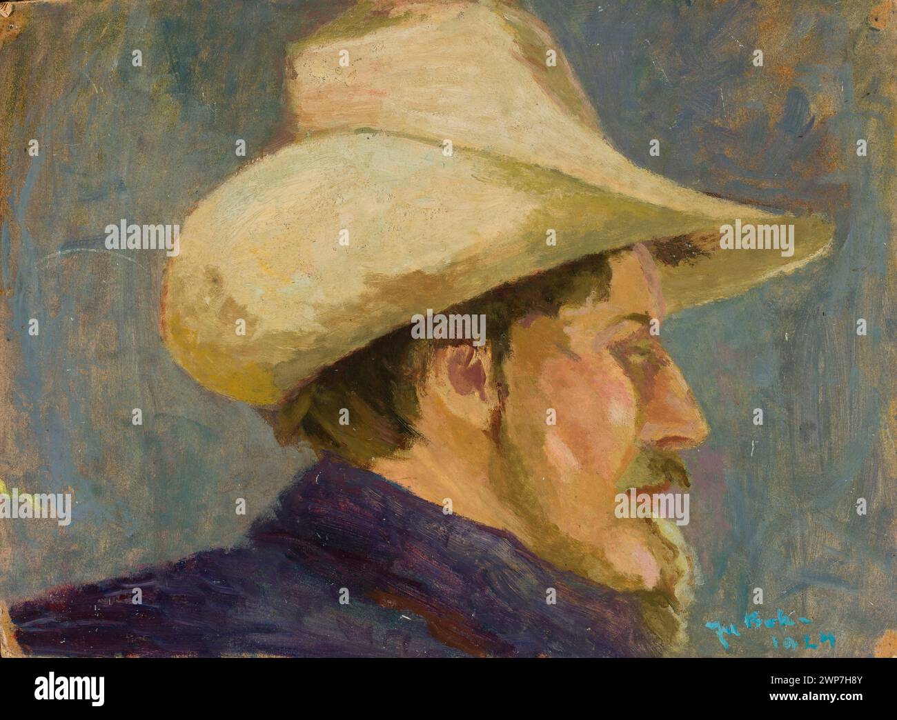 The interwar period, contemporary painting, men's portraits Stock Photo ...