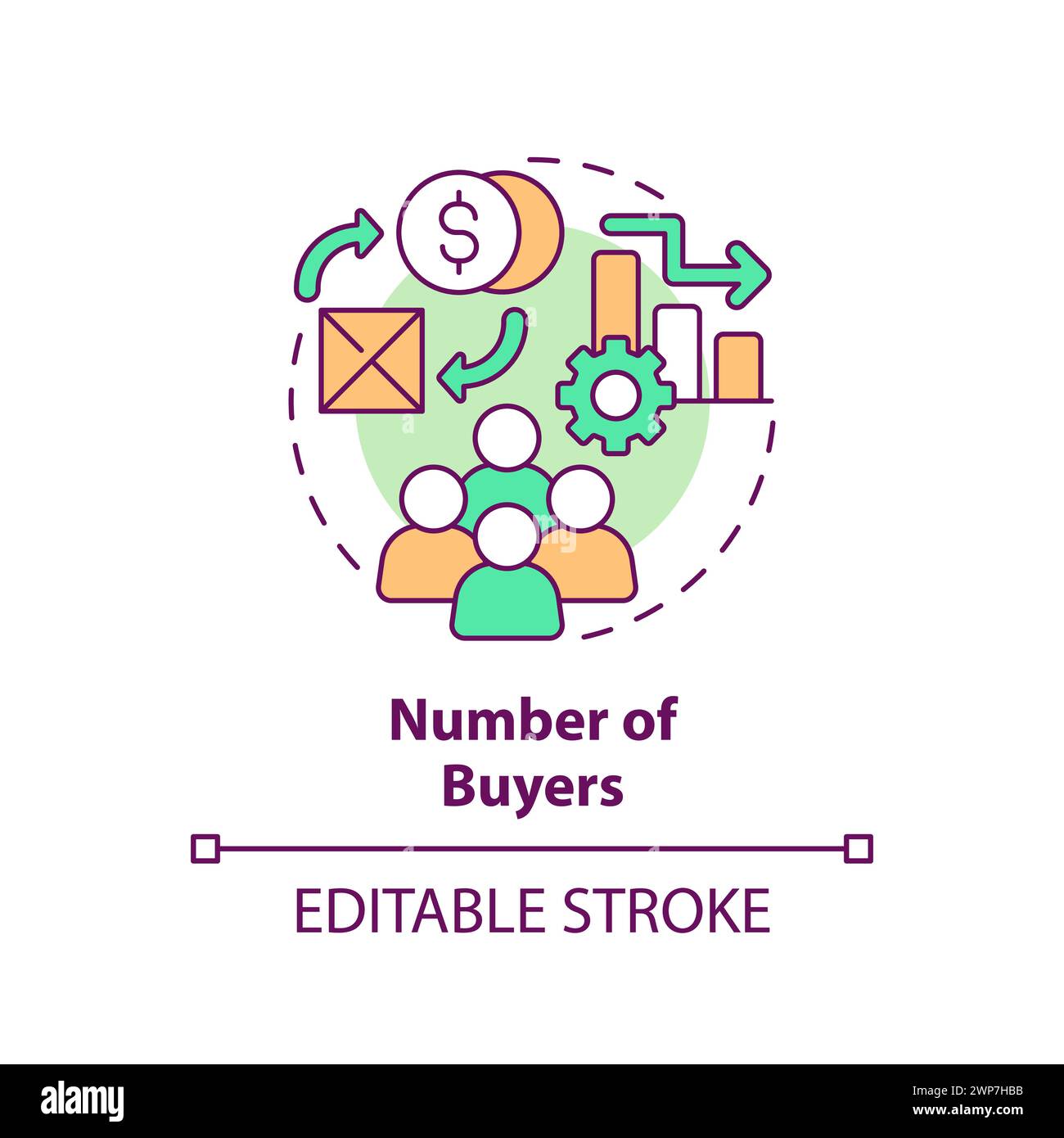 Number of buyers multi color concept icon Stock Vector Image & Art - Alamy