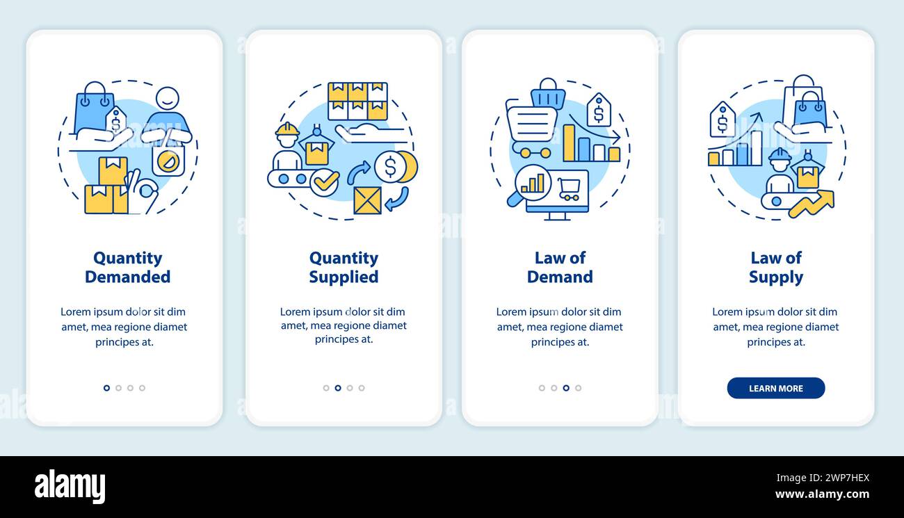 Demand and supply keys onboarding mobile app screen Stock Vector Image ...