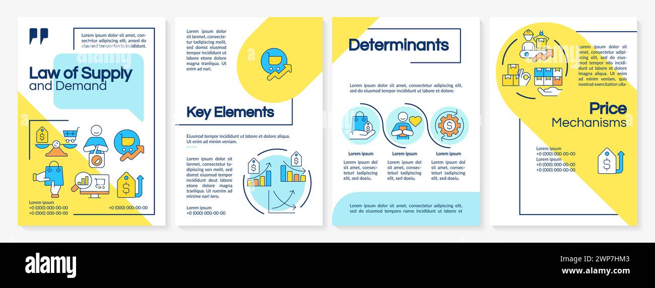 Market economy determinants blue and yellow brochure template Stock Vector Image & Art - Alamy