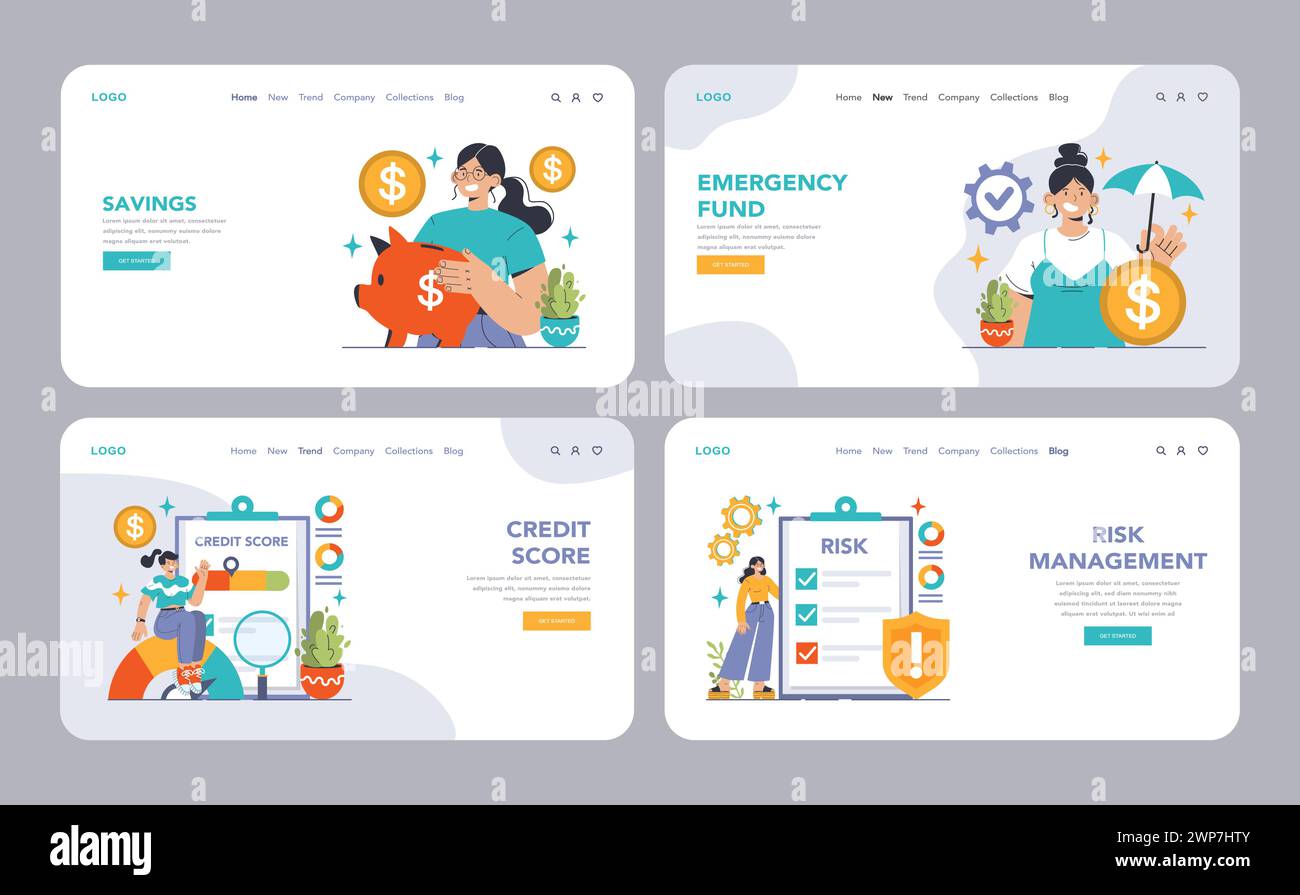 Money Management Essentials set. Budgeting, saving and planning ...