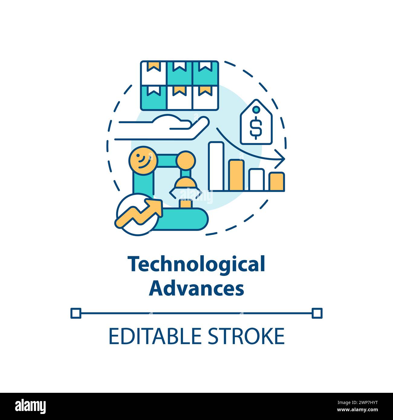 Technological advances multi color concept icon Stock Vector Image ...