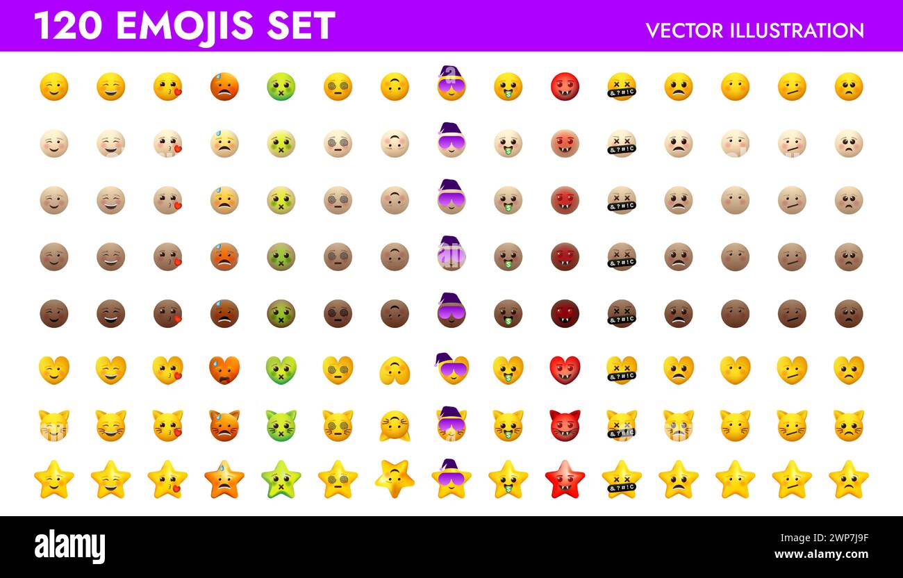 Emoji set vector illustration design. Emoticons pack for web and mobile ...