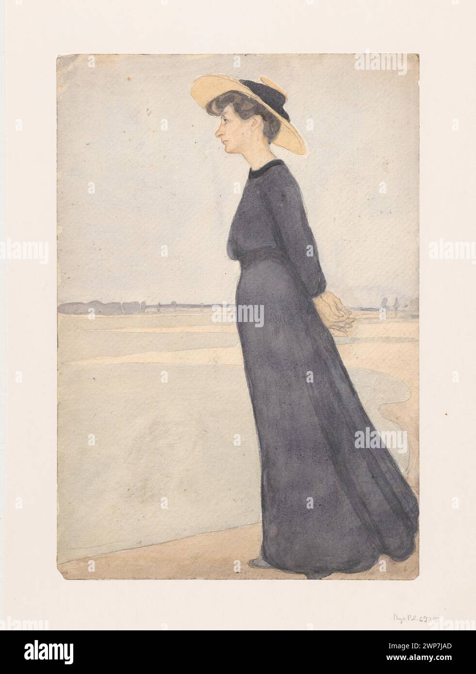 Portrait of the artist by the sea; Rembowski, Jan (1879-1923); around ...