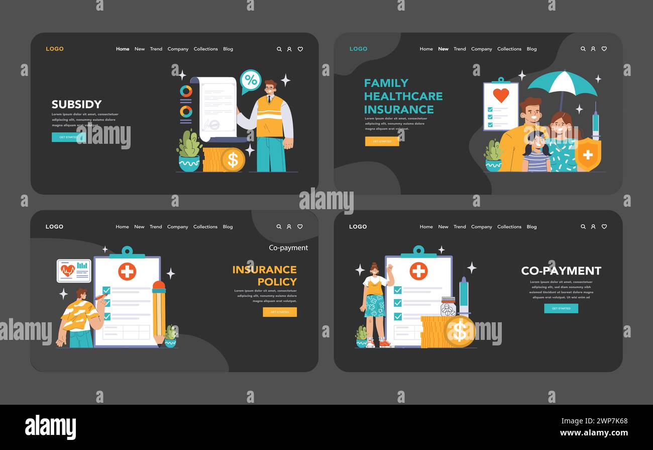 Healthcare Insurance set. A comprehensive guide to family healthcare ...