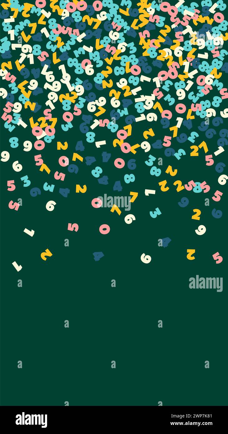 Falling pastel numbers. Math study concept with flying digits. Mind ...