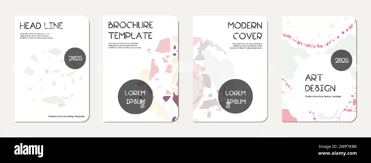 School diary cover design. Terrazzo abstract background made of natural ...