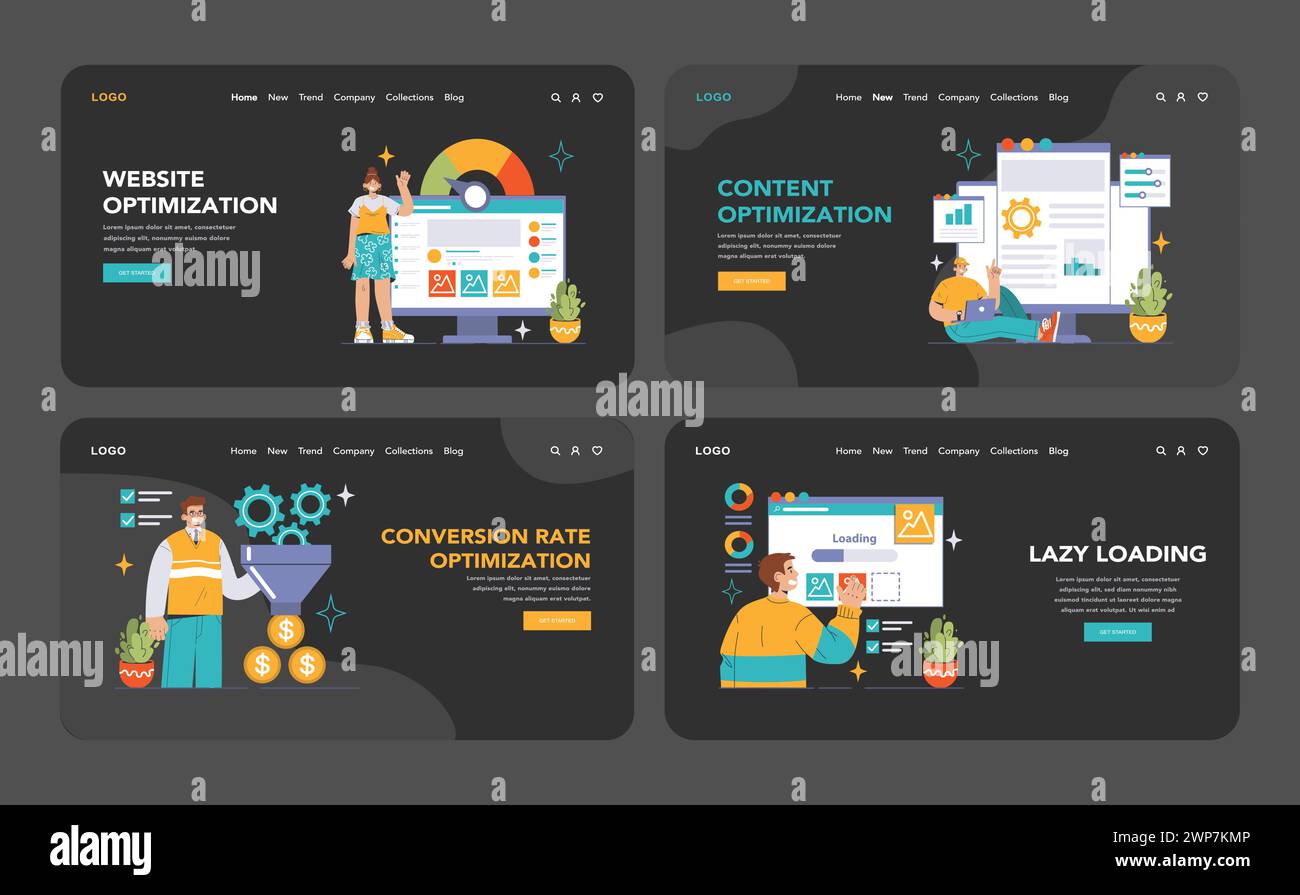 Website optimization dark or night mode web, landing. Performance ... Website optimization dark or night mode web, landing. Performance ...