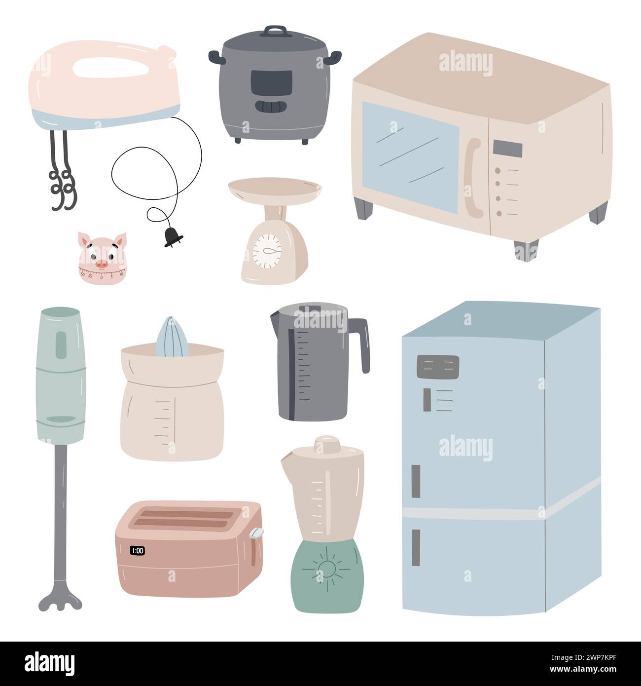 Vector set of kitchen electrical appliances Stock Vector Image & Art - Alamy
