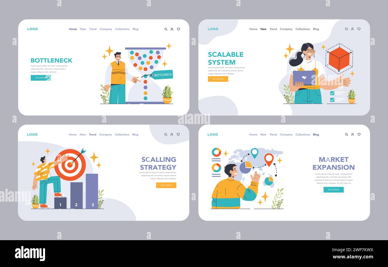 Scaling Strategy concept. Steps to successful business growth ...