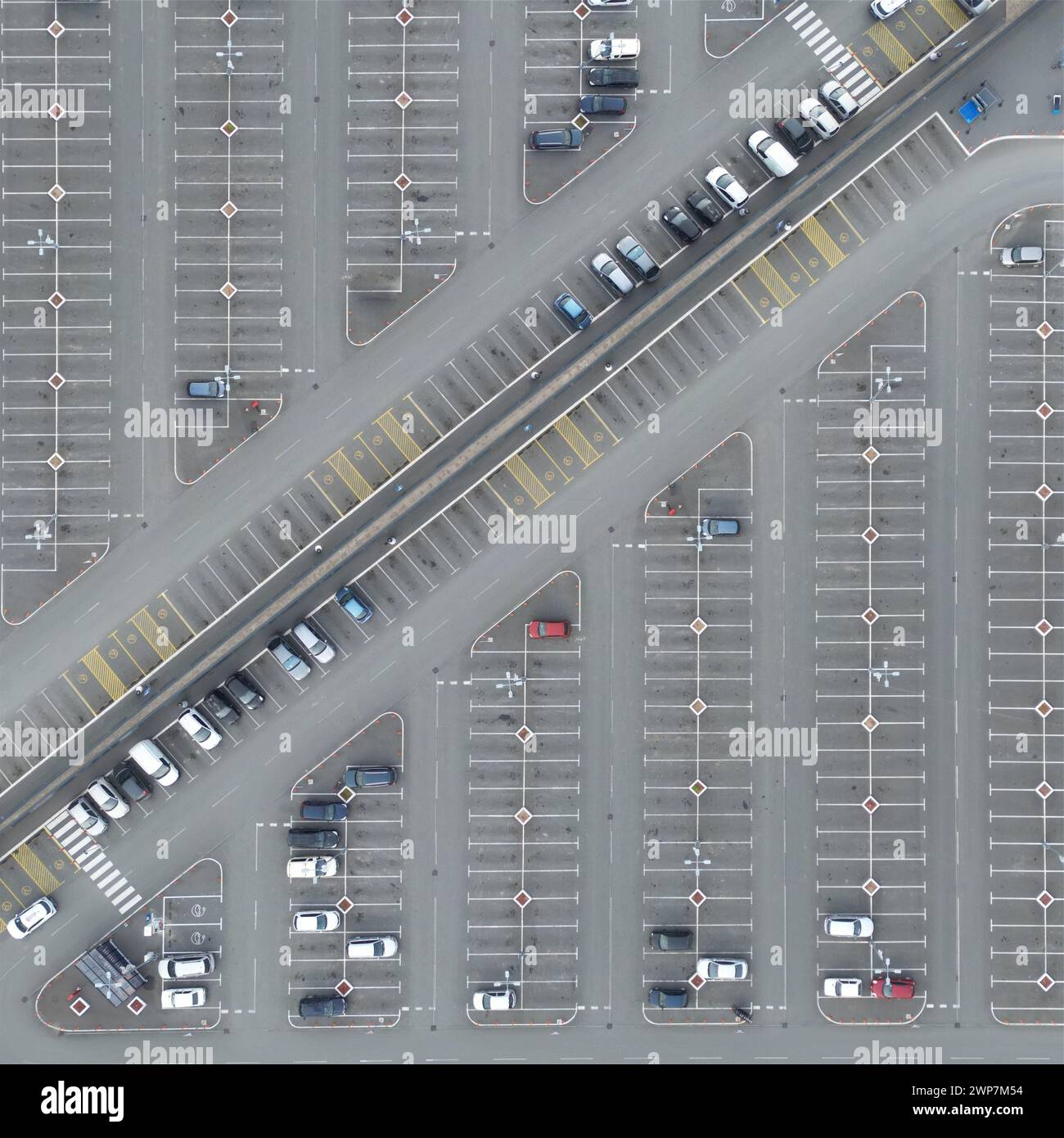 Aerial view of a half empty parking lot Stock Photo - Alamy