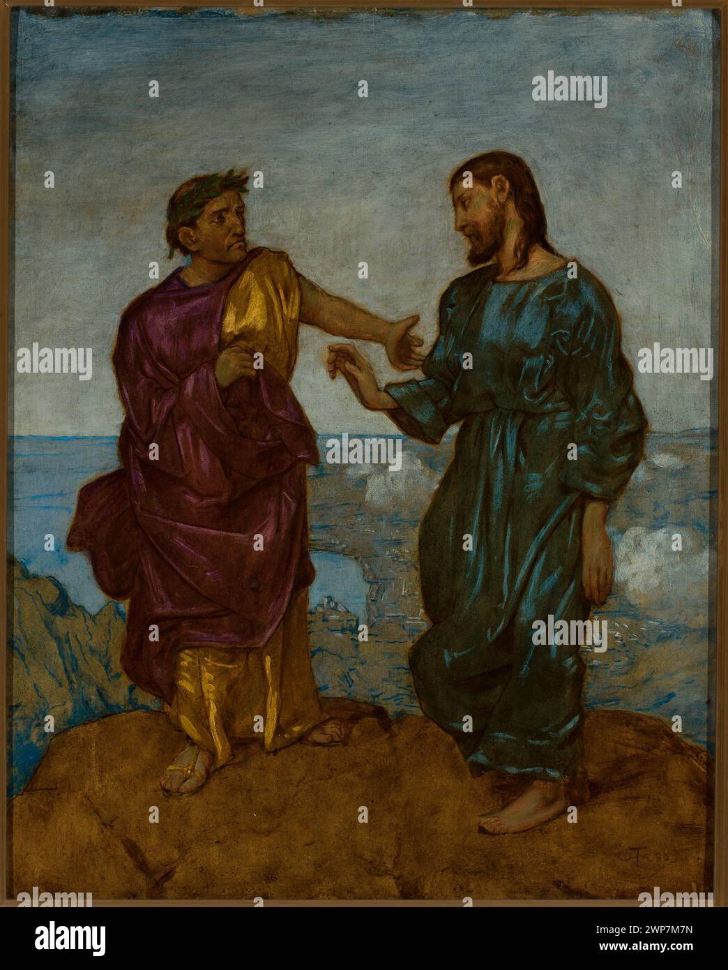 An 1890 German painting by Hans Thoma depicting the Temptation of ...