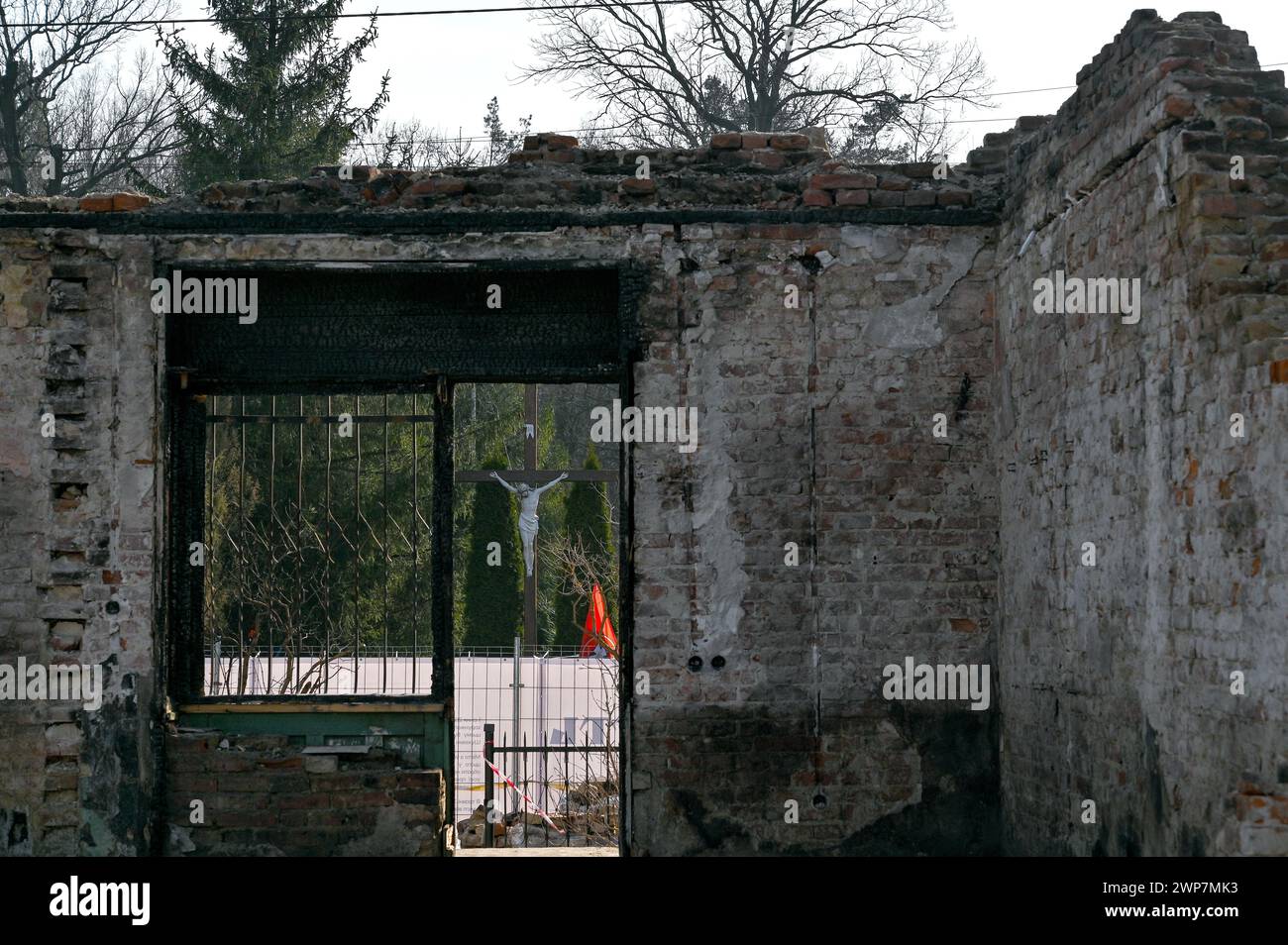 LVIV, UKRAINE - MARCH 5, 2024 - The Shukhevych Museum lies in ruins as ...