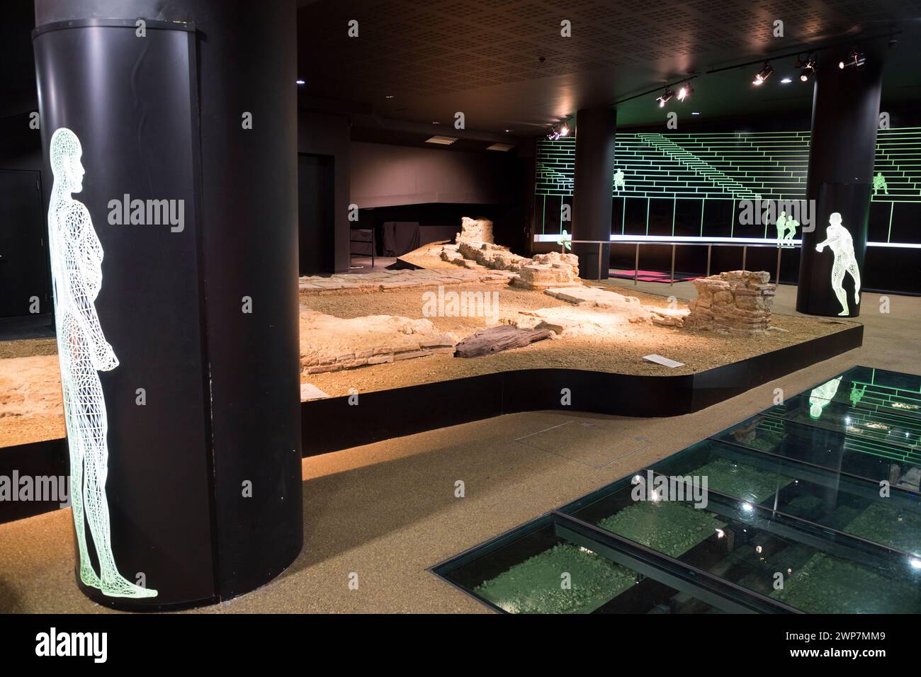 The Roman Amphitheatre below London Guildhall Art Gallery, Guildhall ...