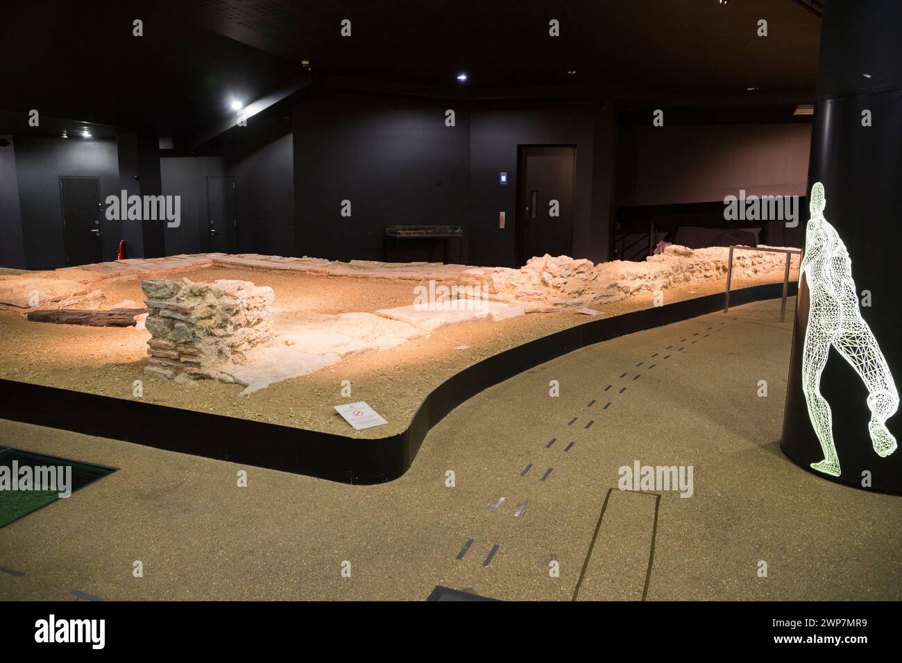 The Roman Amphitheatre below London Guildhall Art Gallery, Guildhall ...