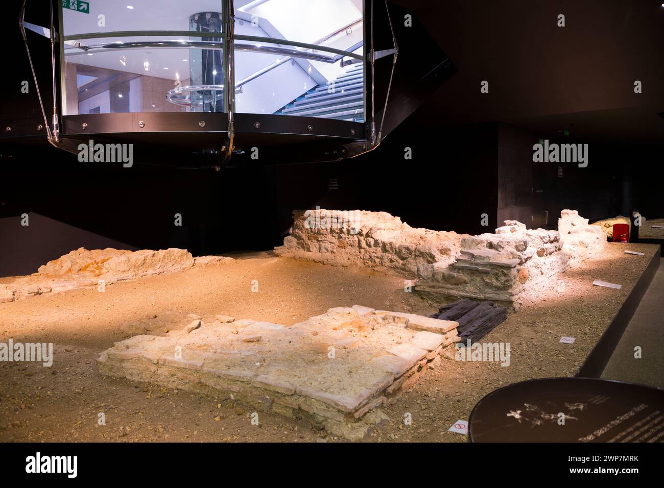 The Roman Amphitheatre below London Guildhall Art Gallery, Guildhall ...