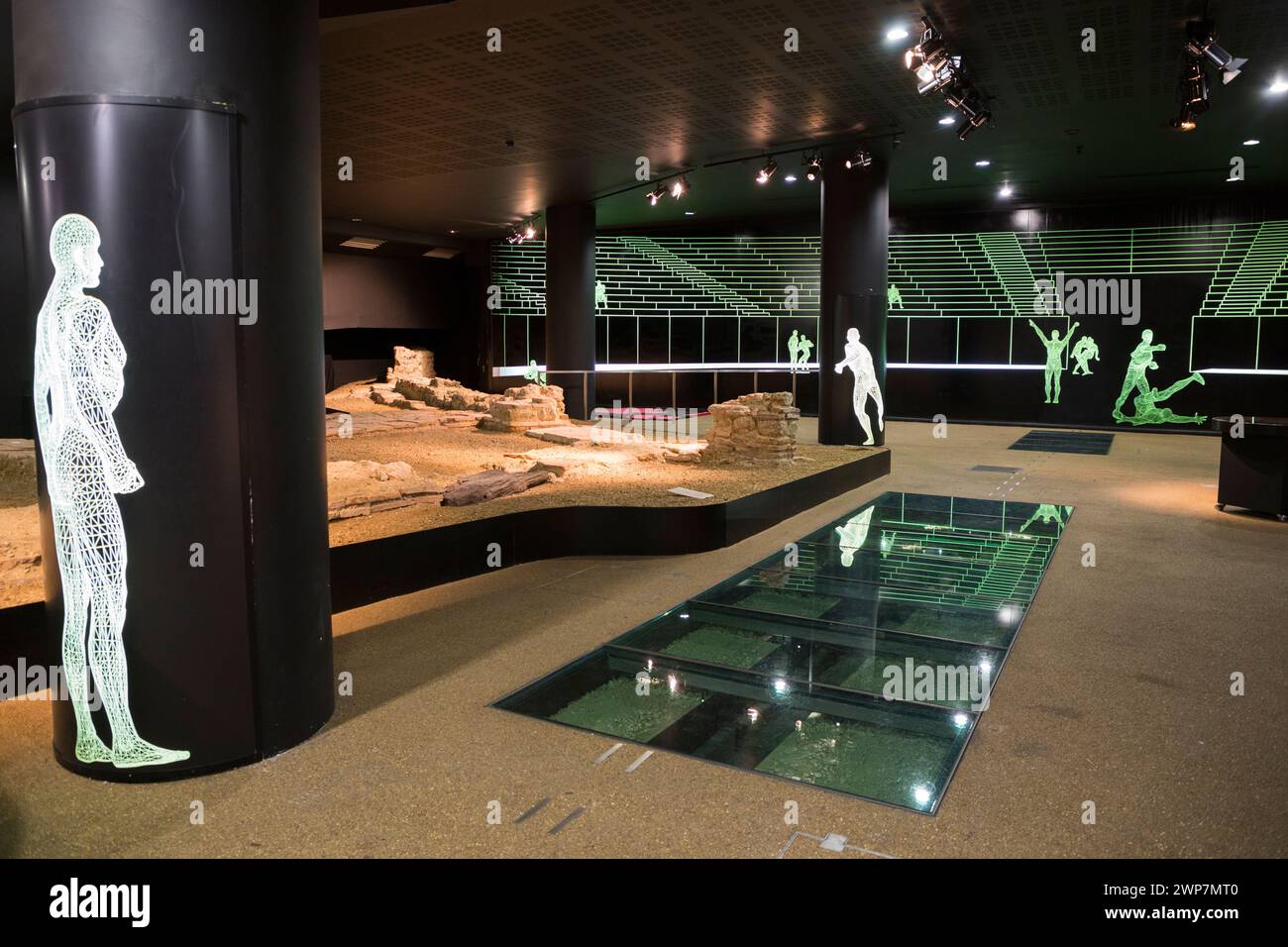 The Roman Amphitheatre below London Guildhall Art Gallery, Guildhall ...