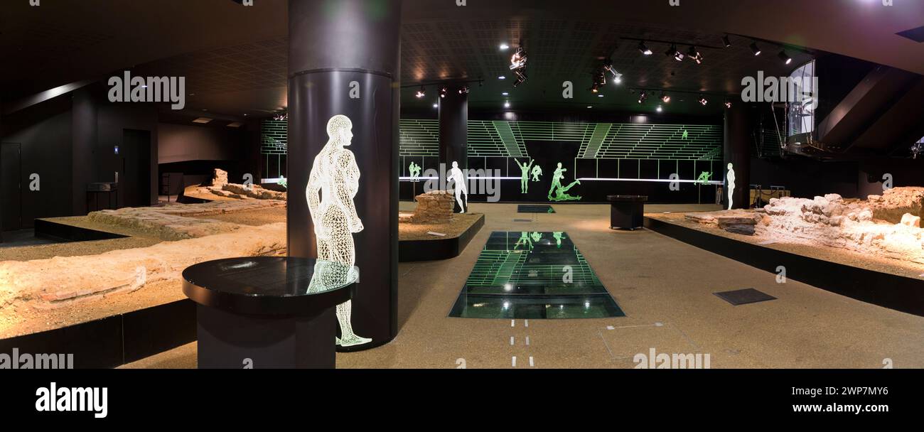 The Roman Amphitheatre below London Guildhall Art Gallery, Guildhall ...