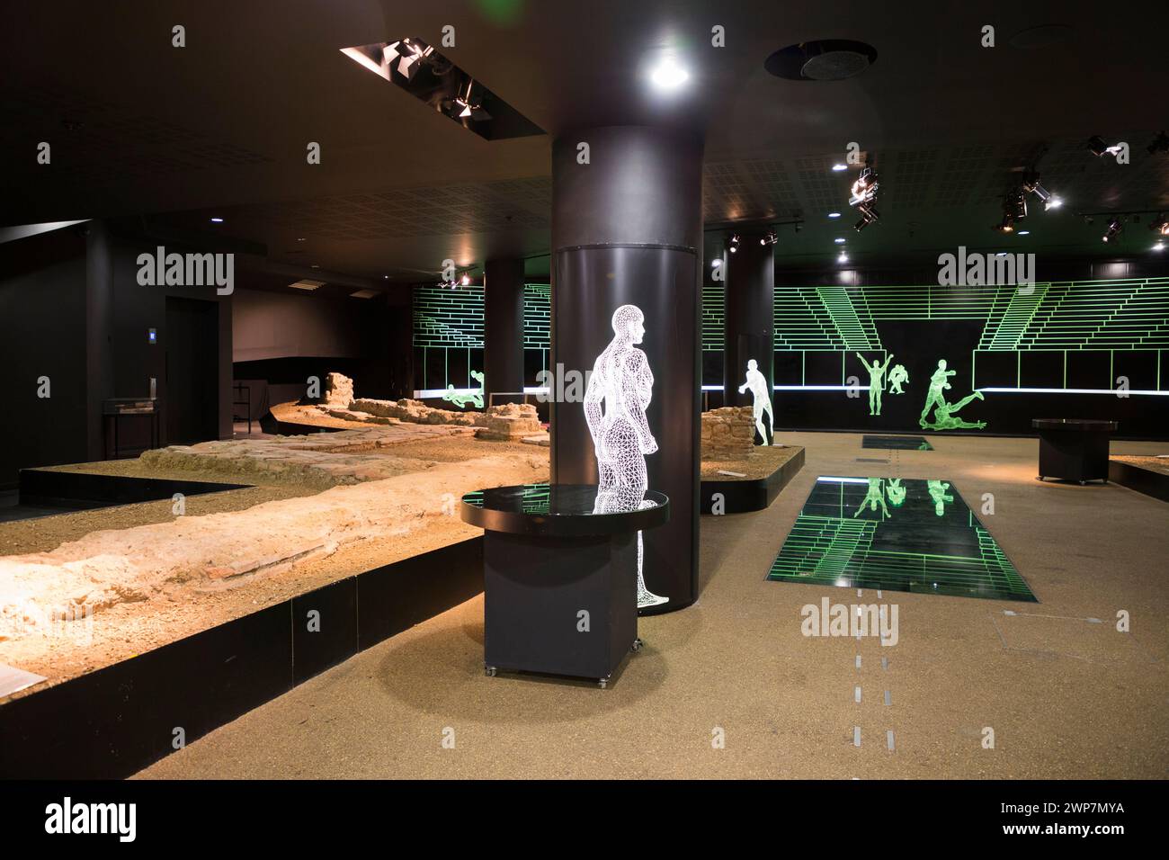 The Roman Amphitheatre below London Guildhall Art Gallery, Guildhall ...