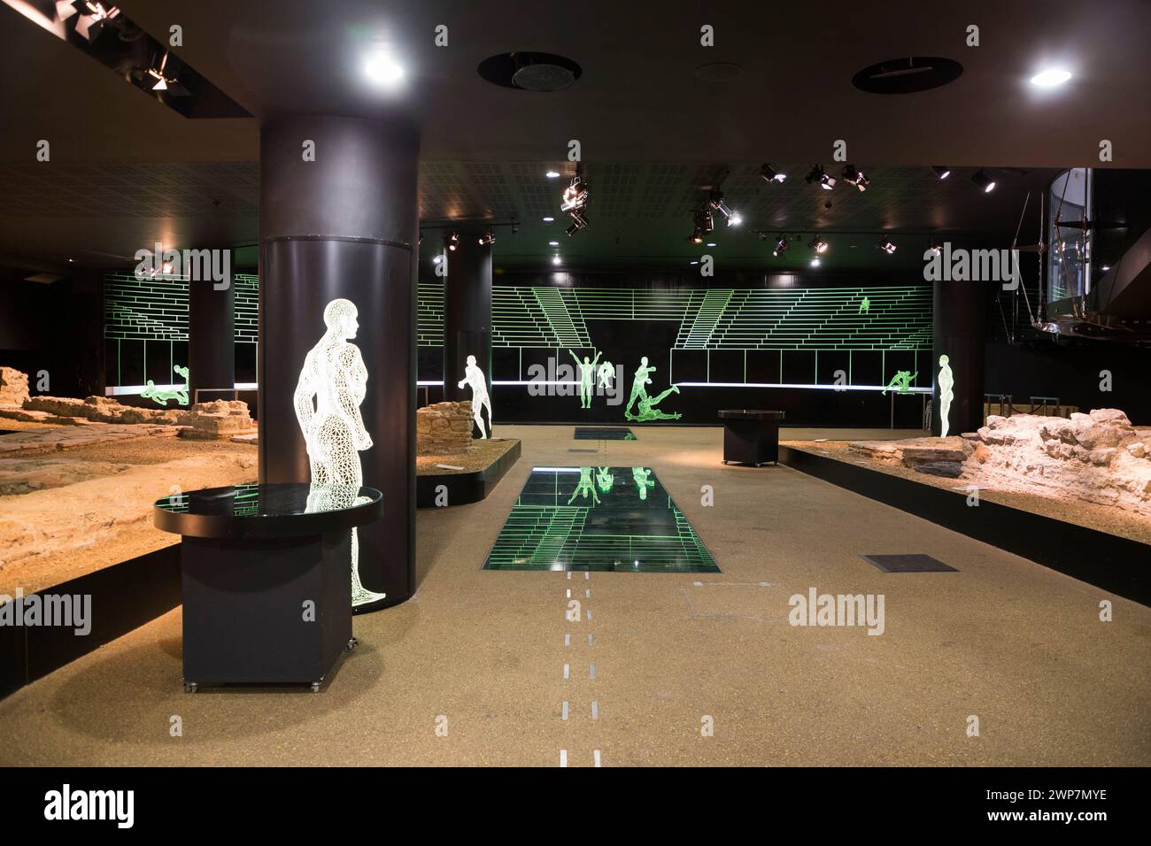 The Roman Amphitheatre below London Guildhall Art Gallery, Guildhall ...