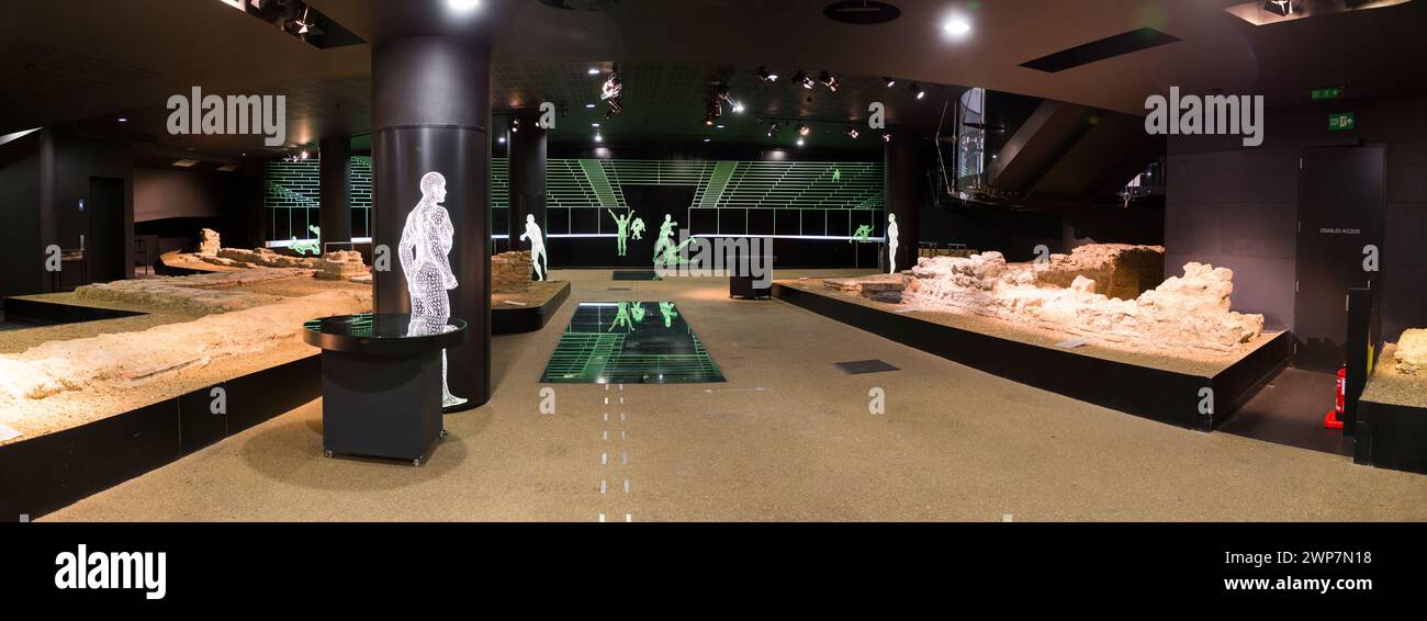 The Roman Amphitheatre below London Guildhall Art Gallery, Guildhall ...